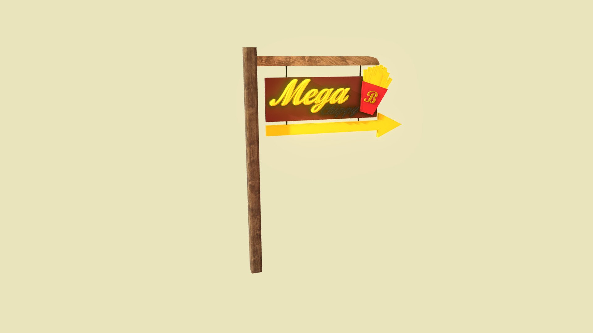 Binley mega Chippy sign 2 - 3D model by CharlieArtworks ...