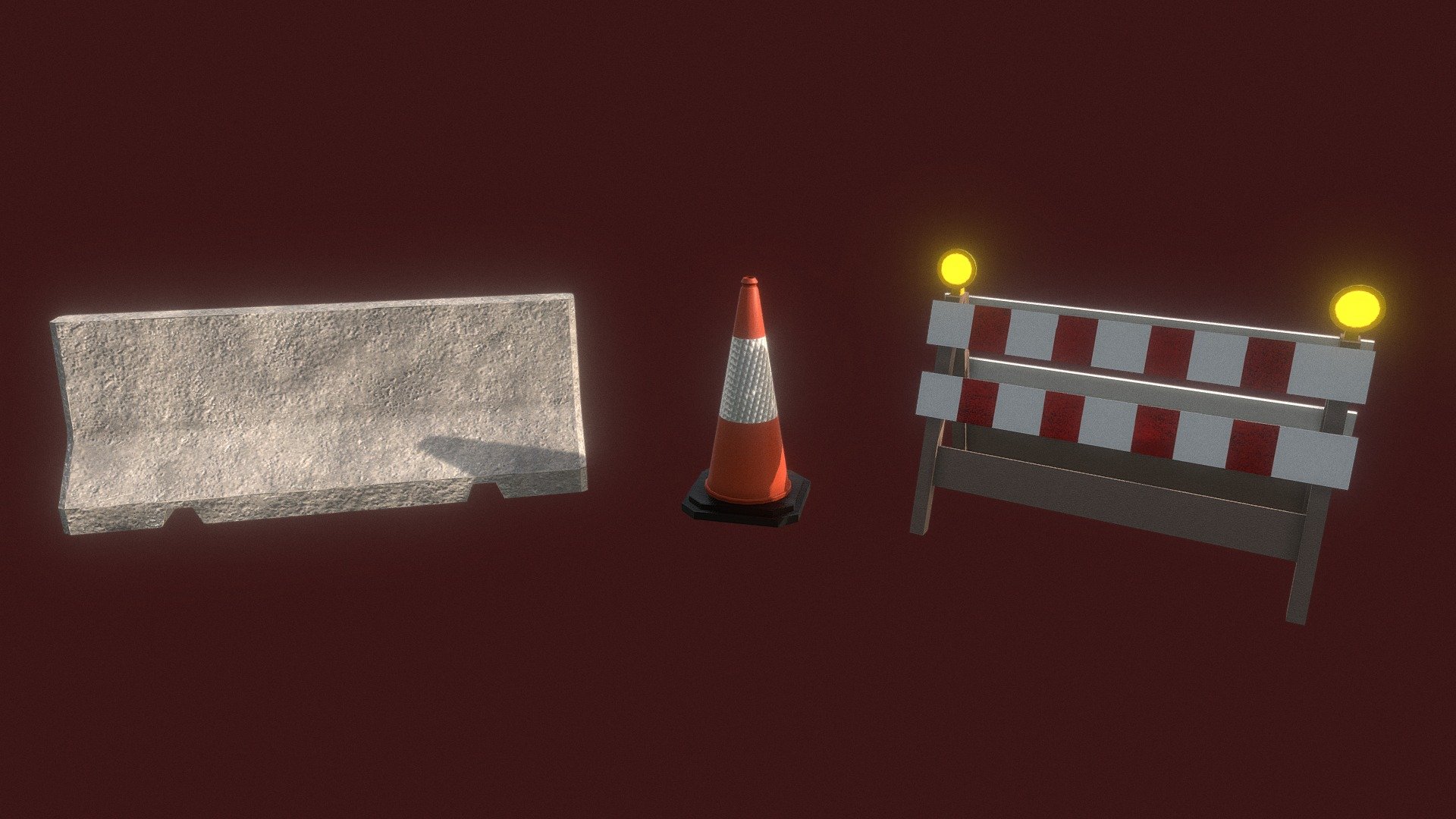 Three Road Props - 3D model by Edward van den Broek (@soarincblt ...