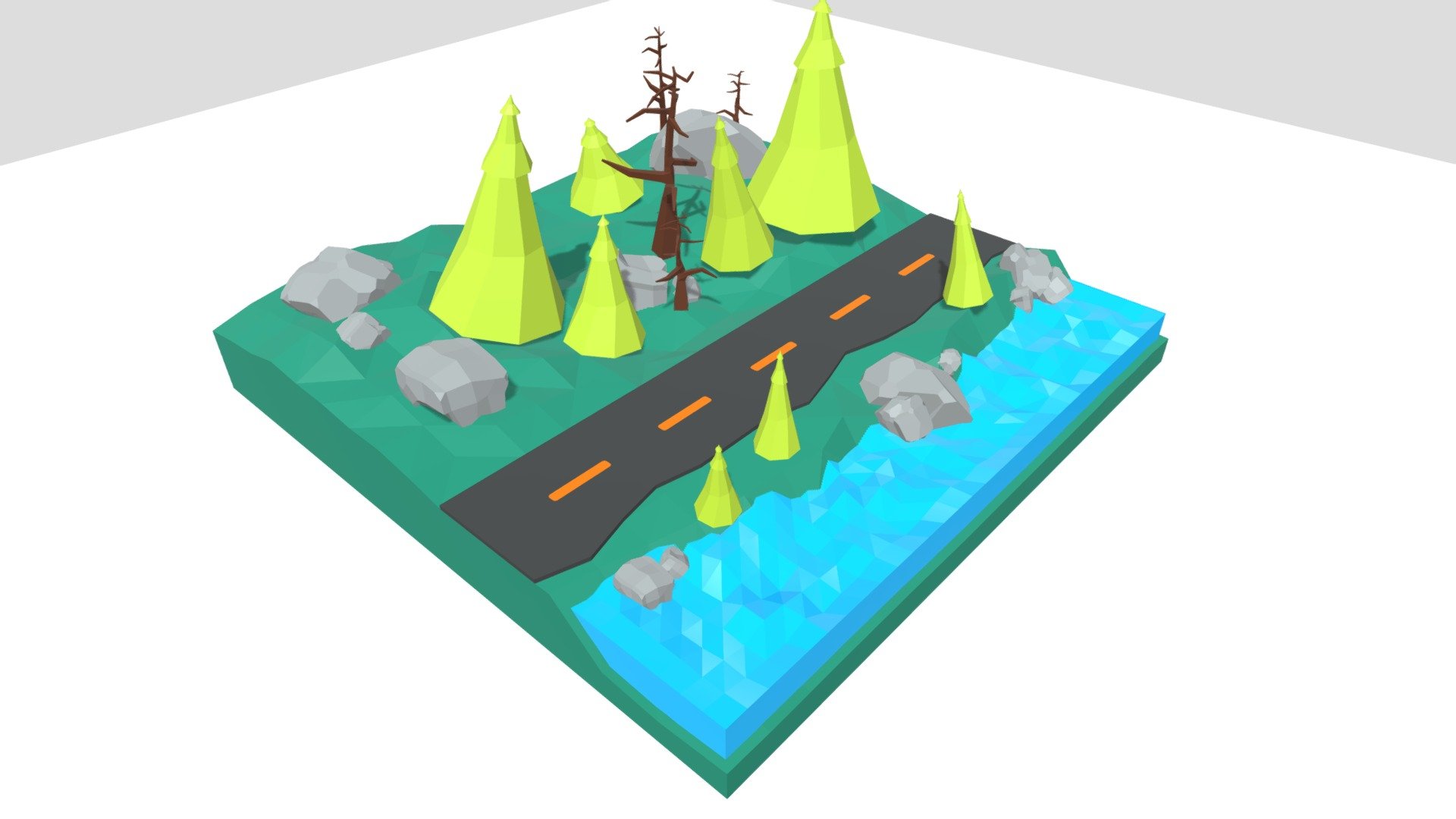 forest road - 3D model by JoseloRochaArt [fcb0a26] - Sketchfab