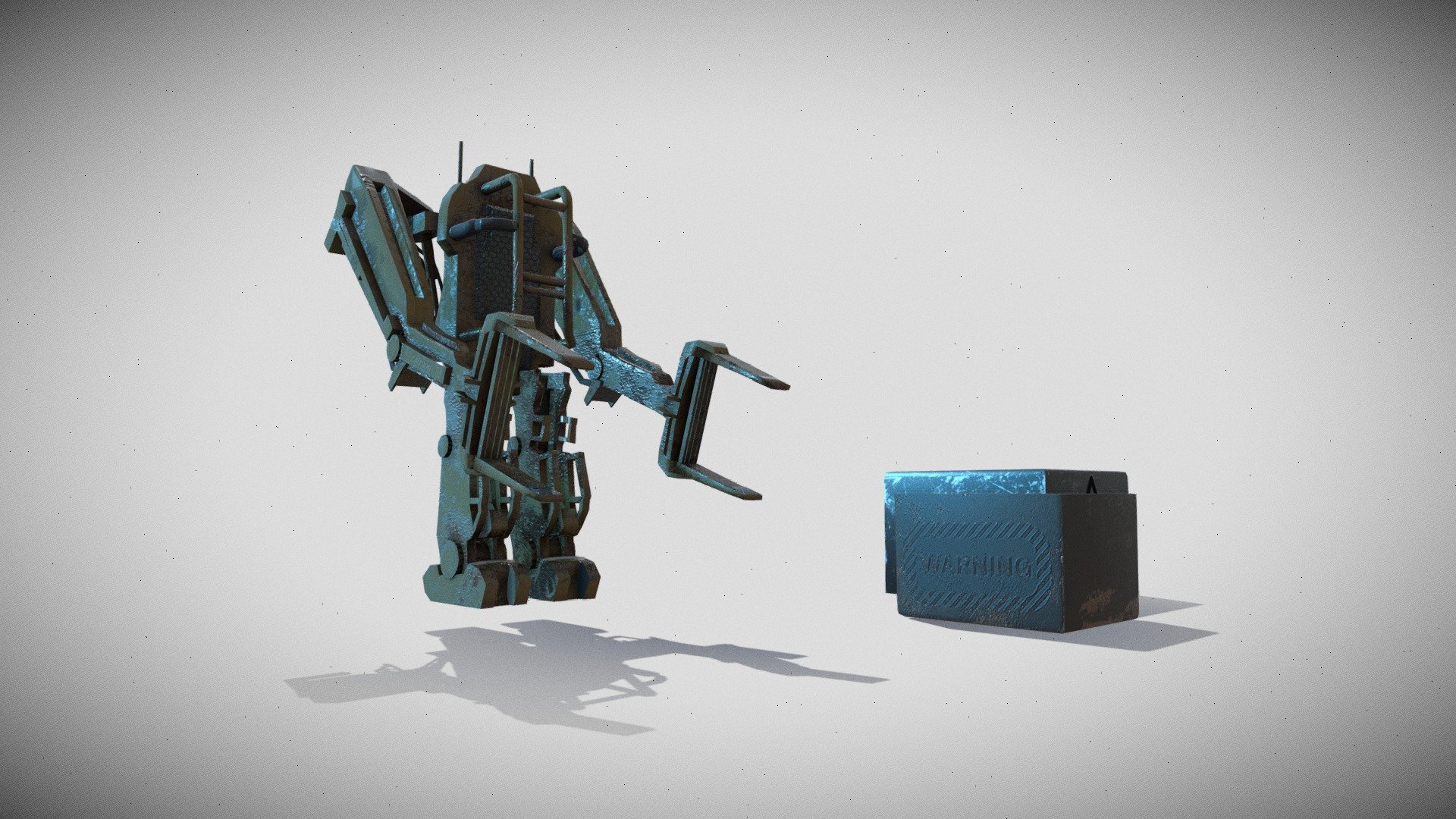 Mech and Boxes Test - 3D model by CatherineLambert [fcb3663] - Sketchfab