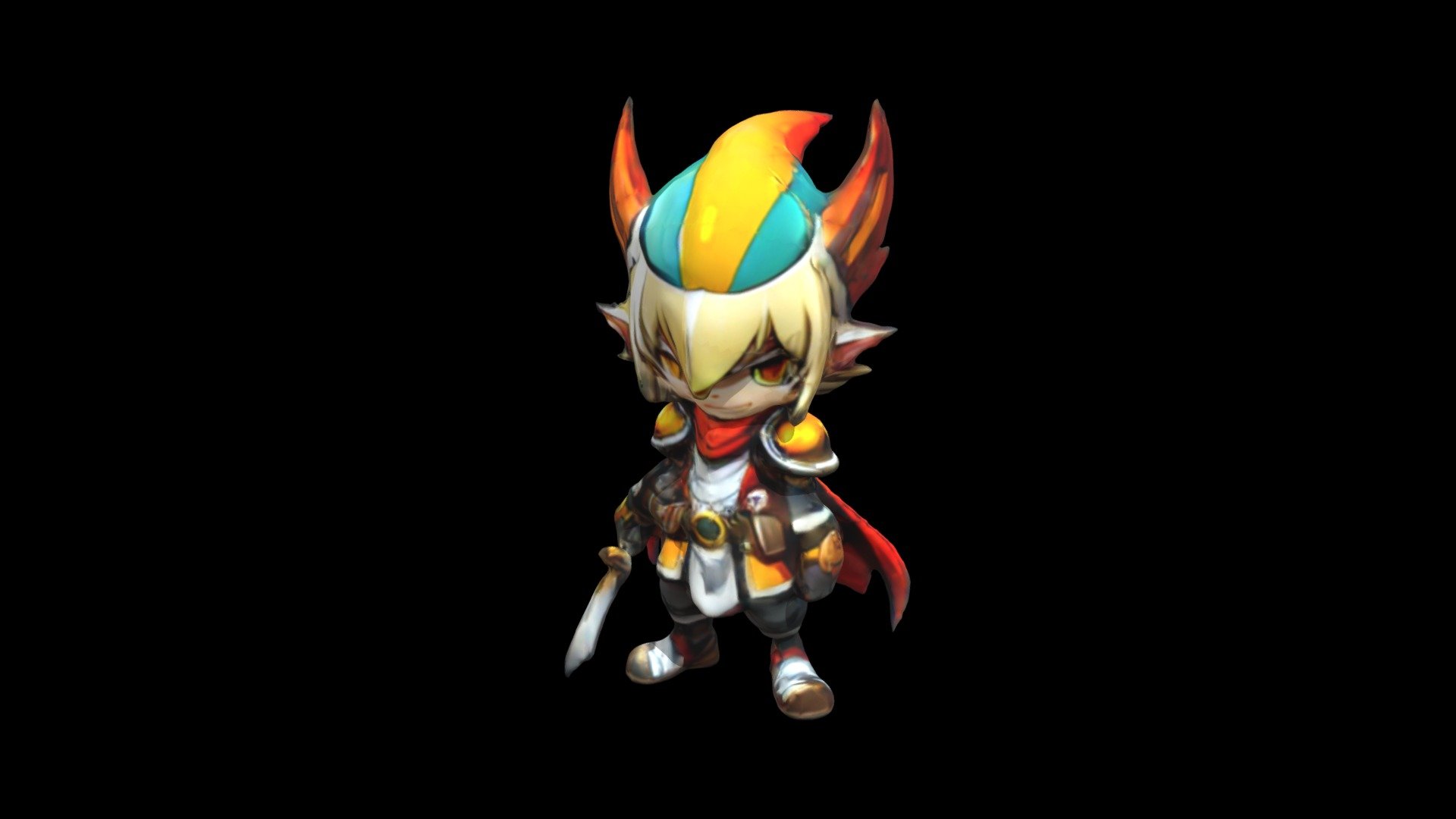Fierce warrior sprite with golden helmet and swo - Download Free 3D ...
