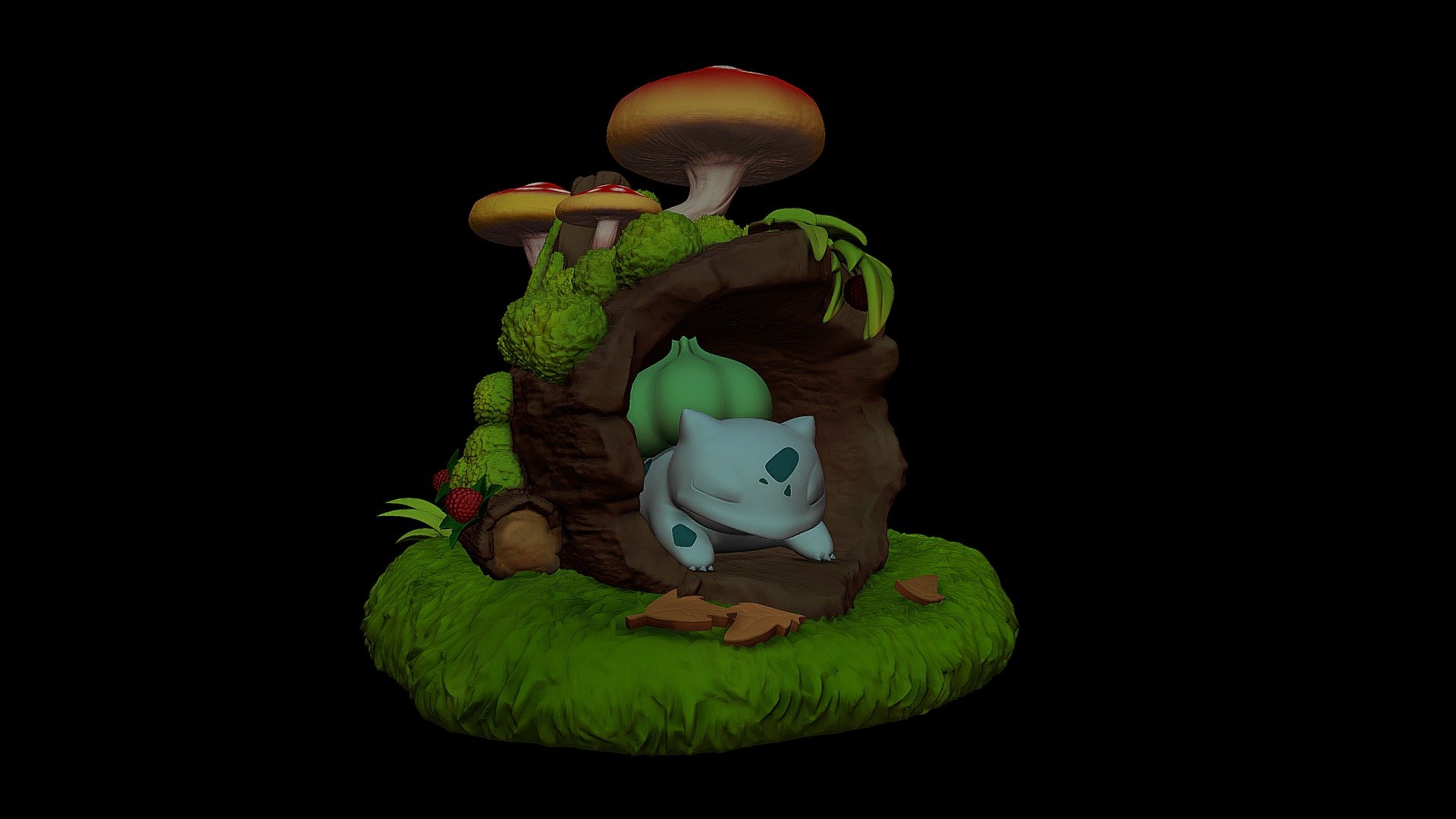Sleeping Bulbasaur - 3D model by Dom Phill (@DomPhill) [fcb7a3e ...