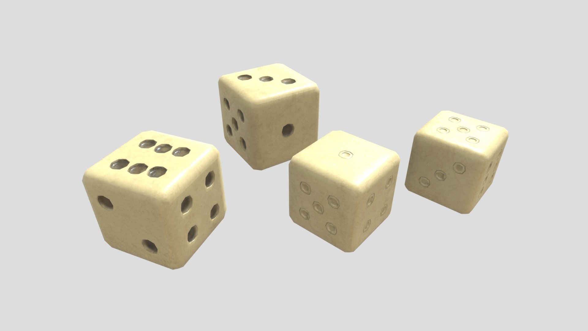 Set of bone dice - 3D model by Christos (@omnievul) [fcb9885] - Sketchfab