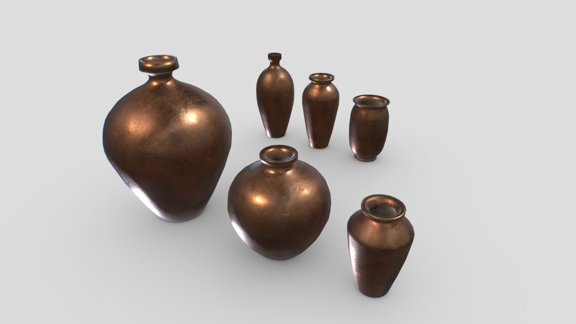 Old Copper Jars pack 1 - Buy Royalty Free 3D model by 32cm [fcbe65e ...