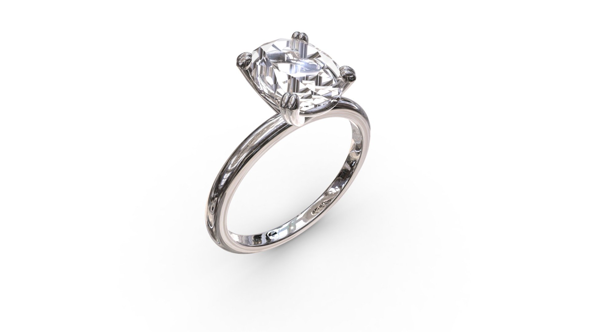 Engagement Ring Double Prong Head - 3D model by Luis Rocha ...