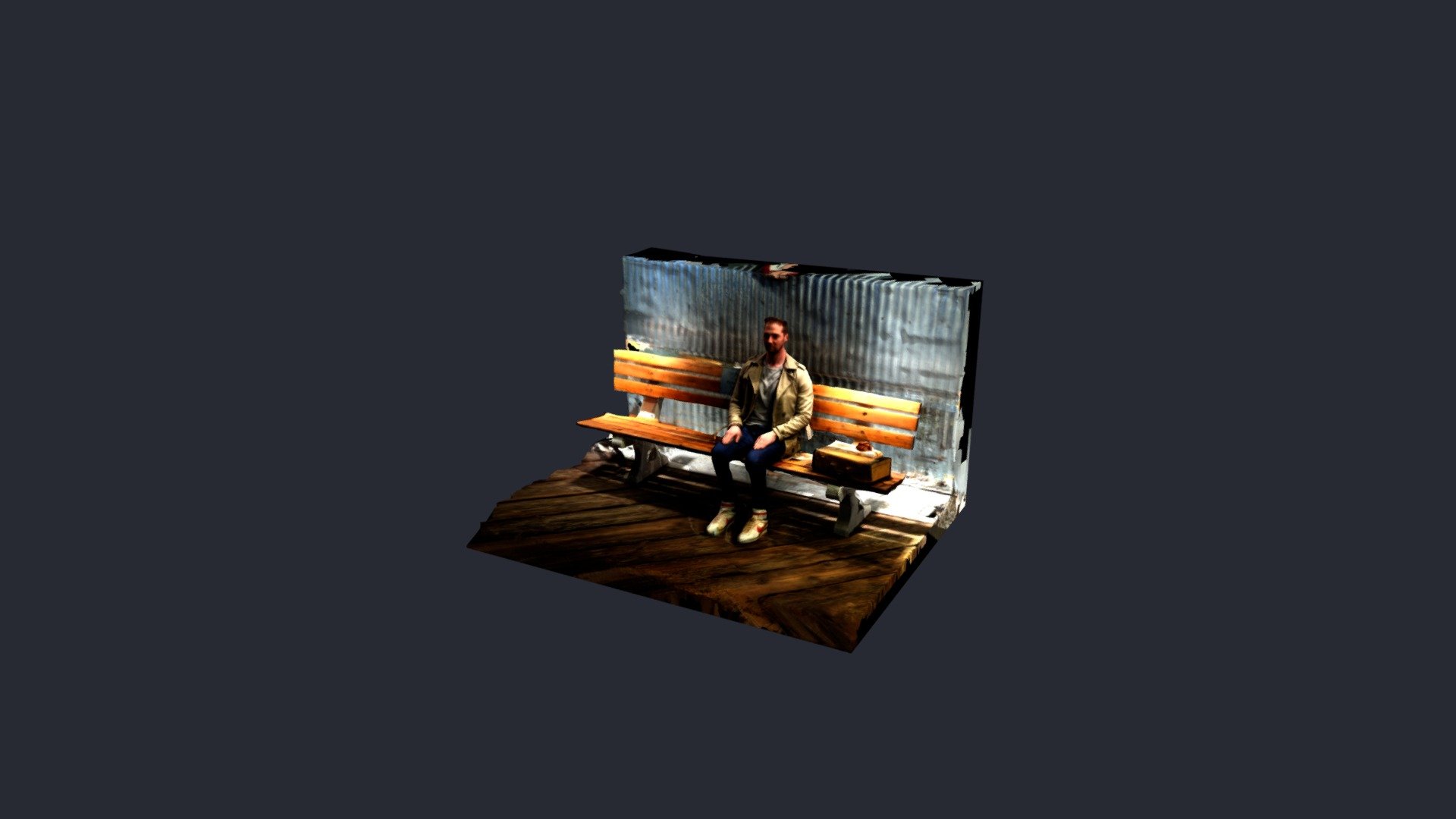 Guy on bench - 3D model by geek_dad [fcc0e26] - Sketchfab