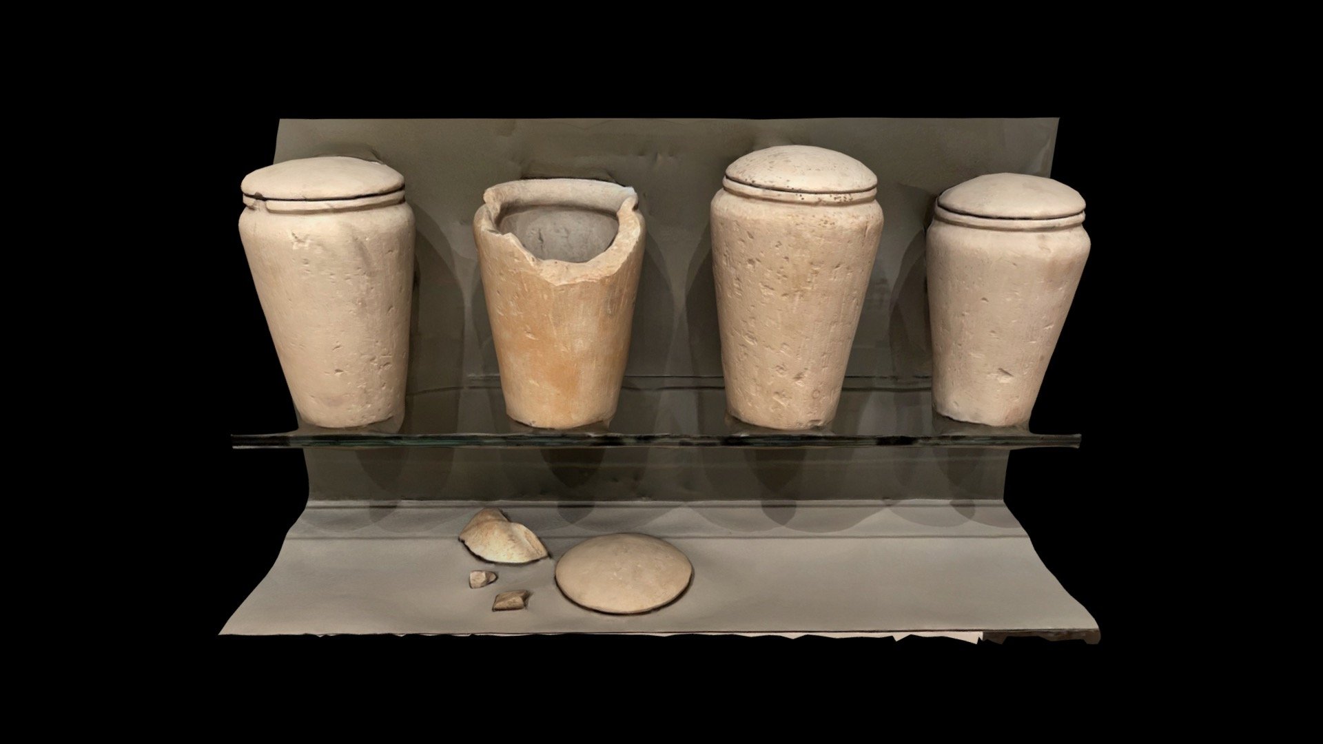 Canopic jars and disk lids (partially obscured) - Download Free 3D ...