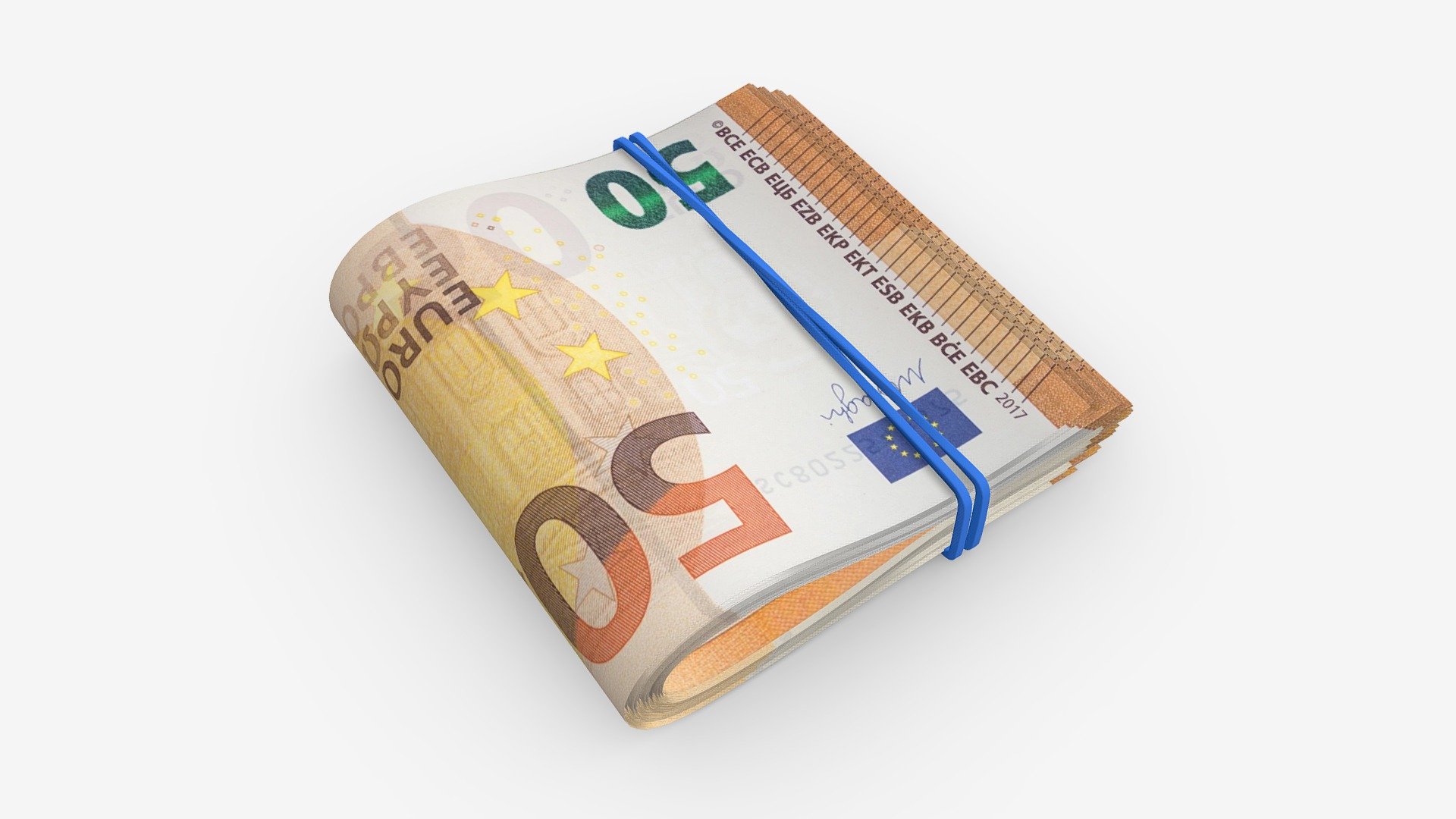 Euro banknotes folded and tied 02 - Buy Royalty Free 3D model by ...