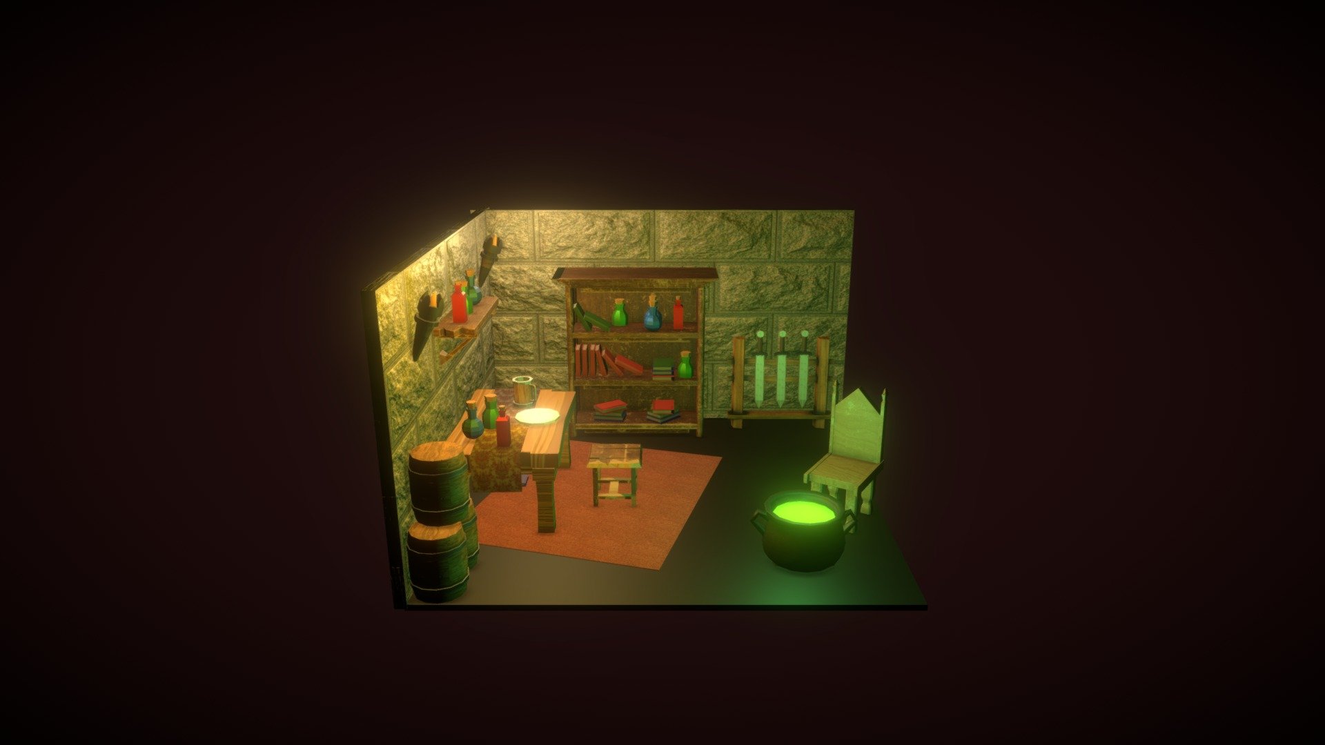 alchemy room - 3D model by SantiArtuso [fcd3ecd] - Sketchfab