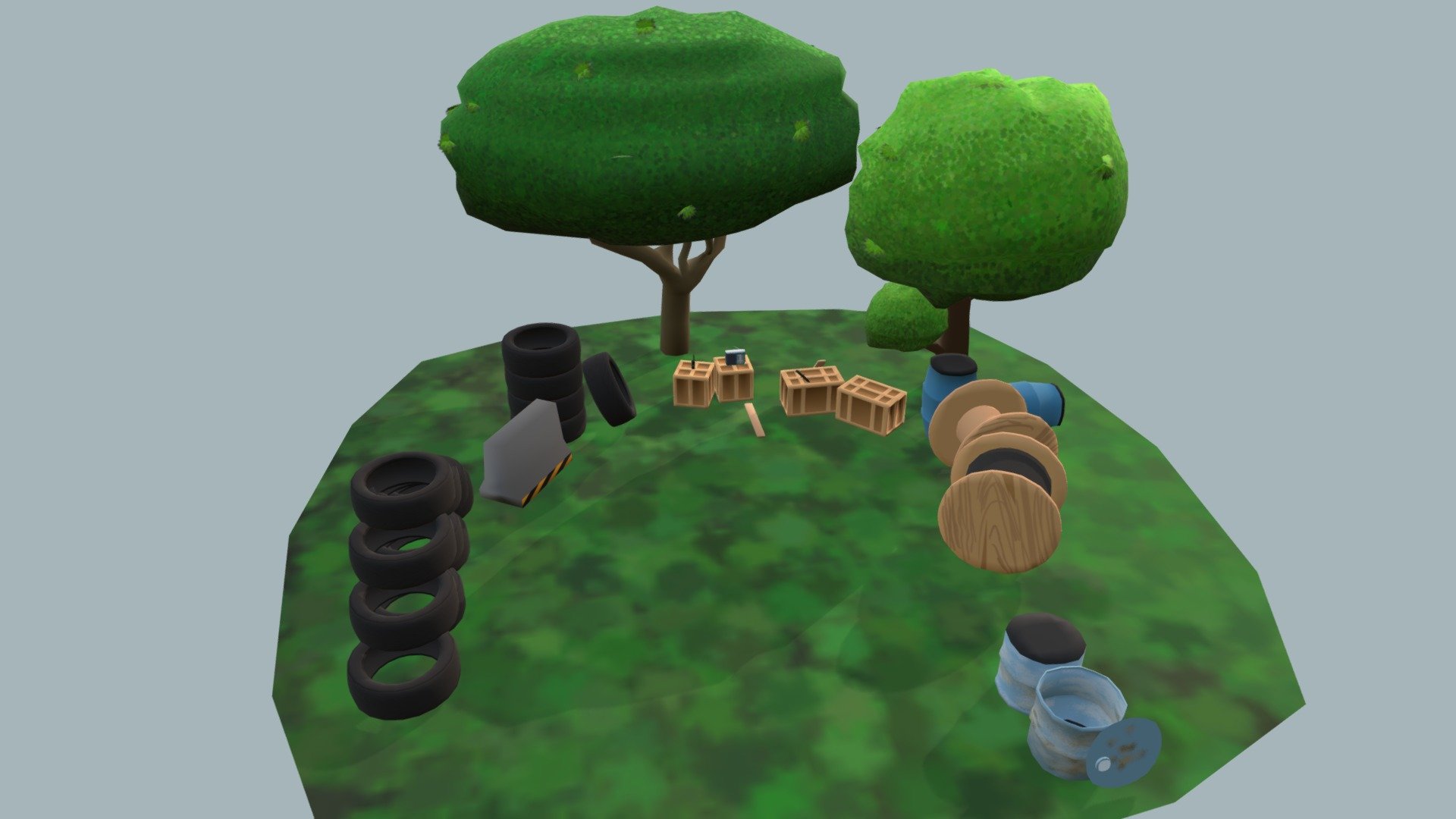 landscape meshes for shooting game - Download Free 3D model by ...