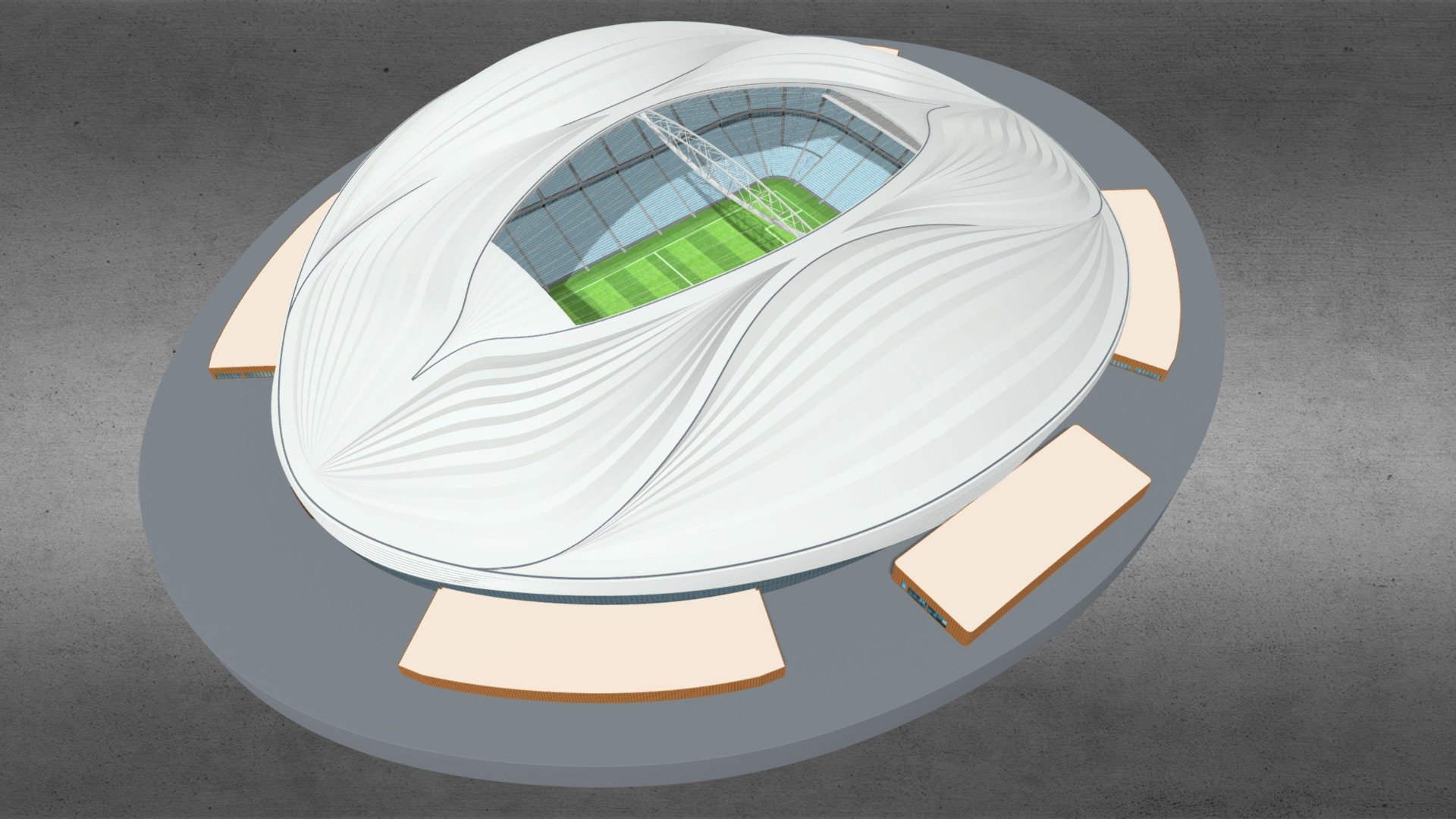 Al Janoub Stadium Qatar 3d Model - 3D model by nuralam018 [fcd7309 ...