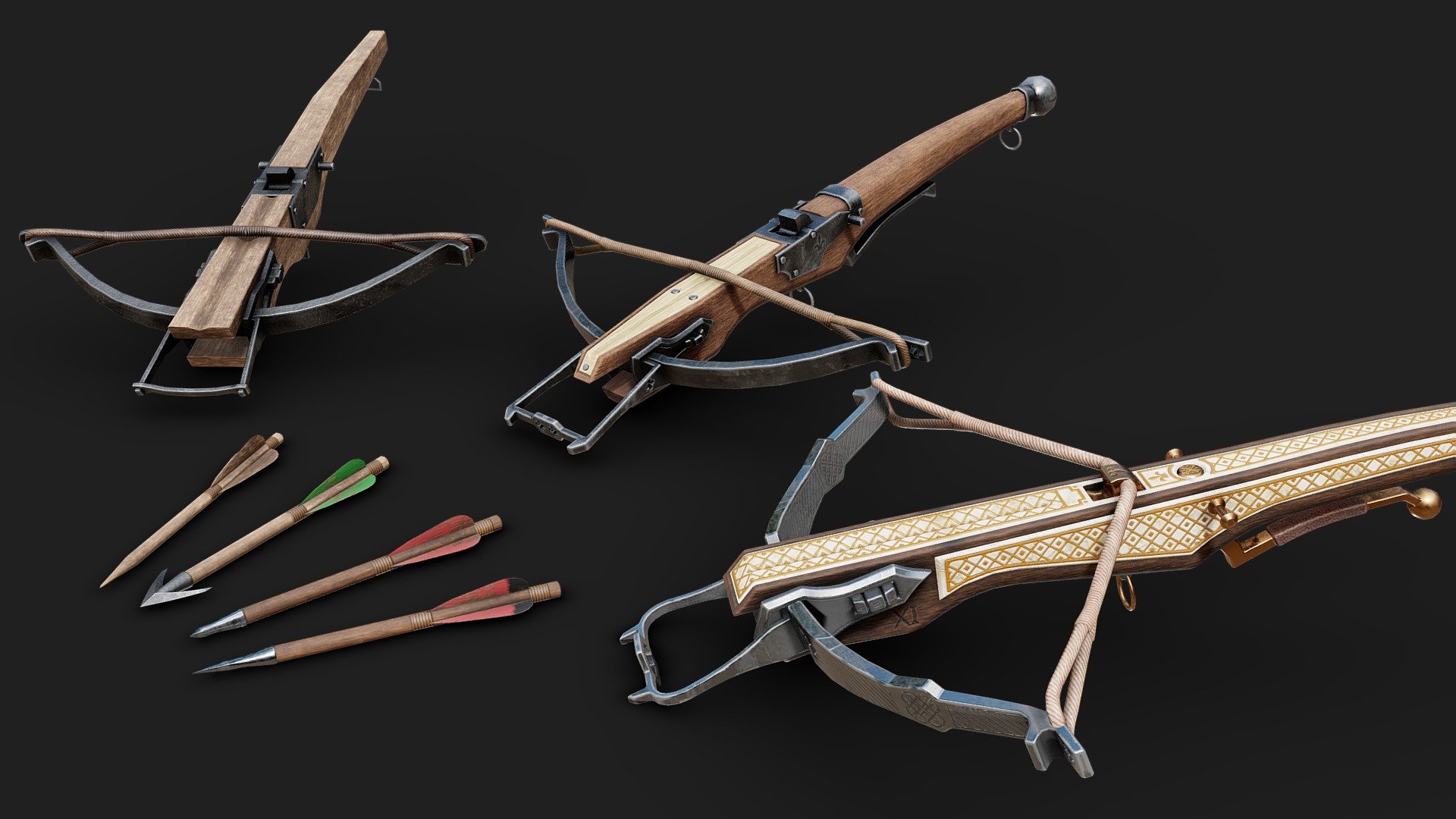 Medieval Crossbows - 3D model by Pedro B. Goulart (@Pebegou) [fcdbc72 ...