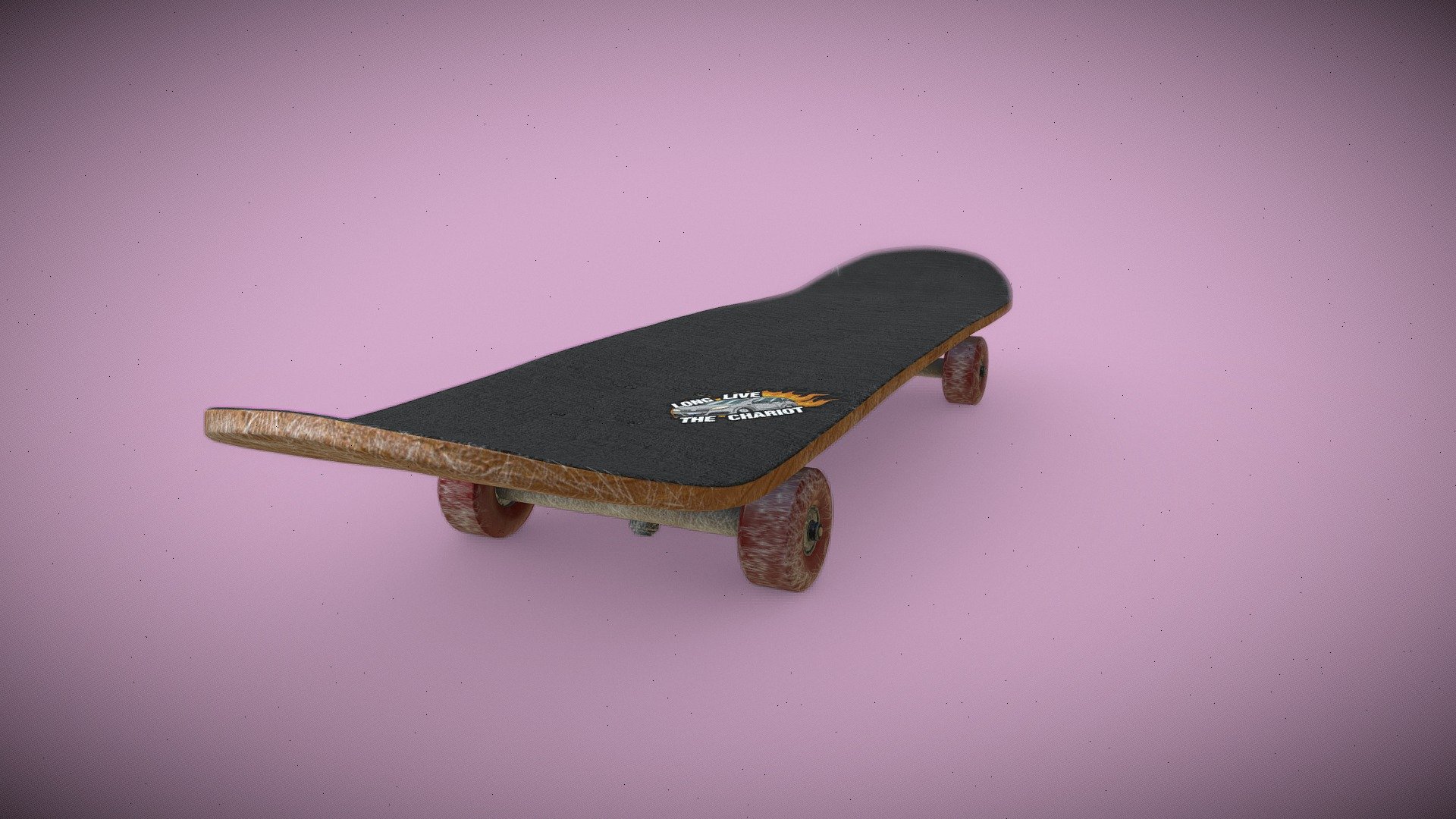 Scratched_Skateboard_With_Custom_Sticker - 3D model by alagain [fce2948] - Sketchfab