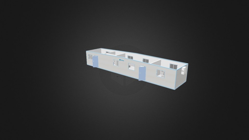 14ft x 60ft Mobile Office with Restroom - 3D model by Design Space ...