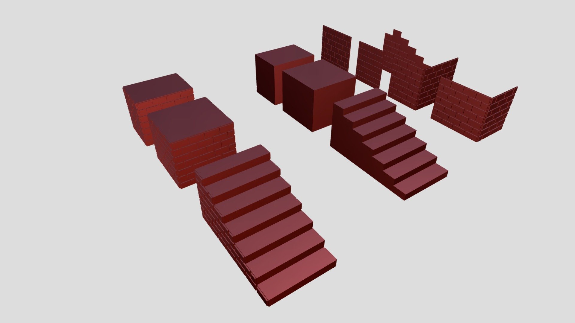 Basic brick walls N Stairs Assets - Download Free 3D model by Trockk ...