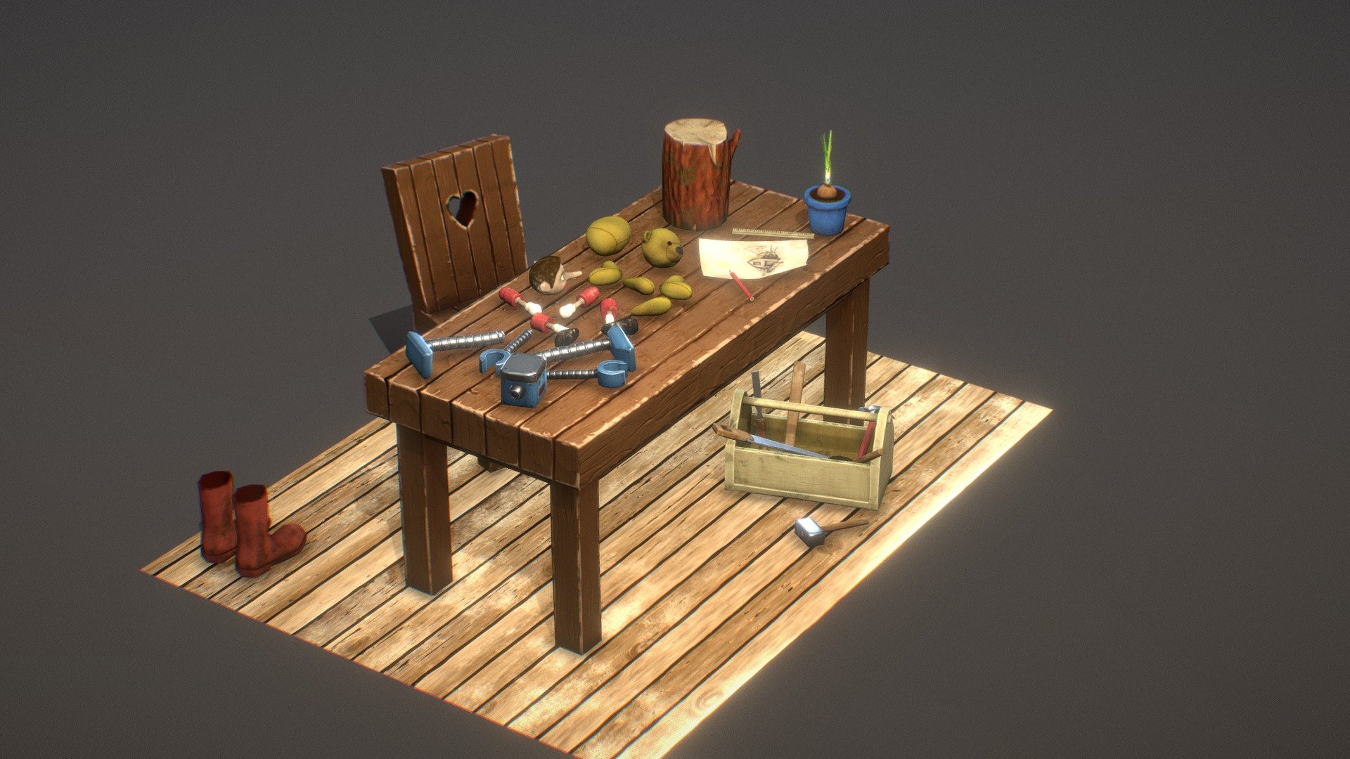 Desk - 3D model by tanya_novi [fd00a7e] - Sketchfab