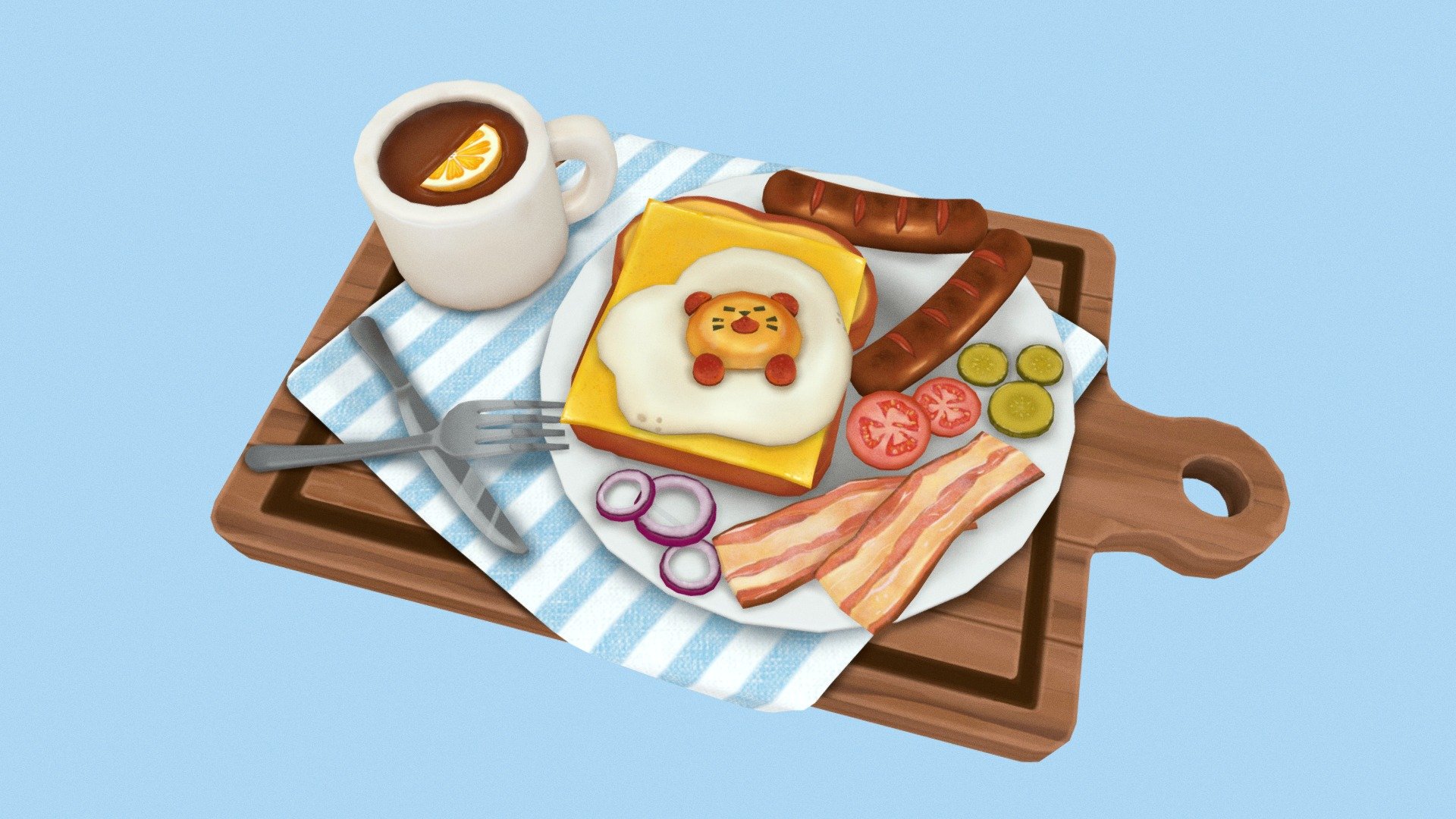 Cute Breakfast - Download Free 3D model by arixxibaby (@romanchenko.ksenia) [fd111bf] - Sketchfab
