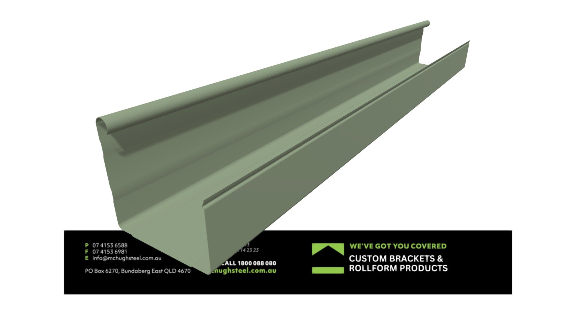 SQGPE Squareline Gutter Colorbond Pale Eucalypt - 3D model by ...