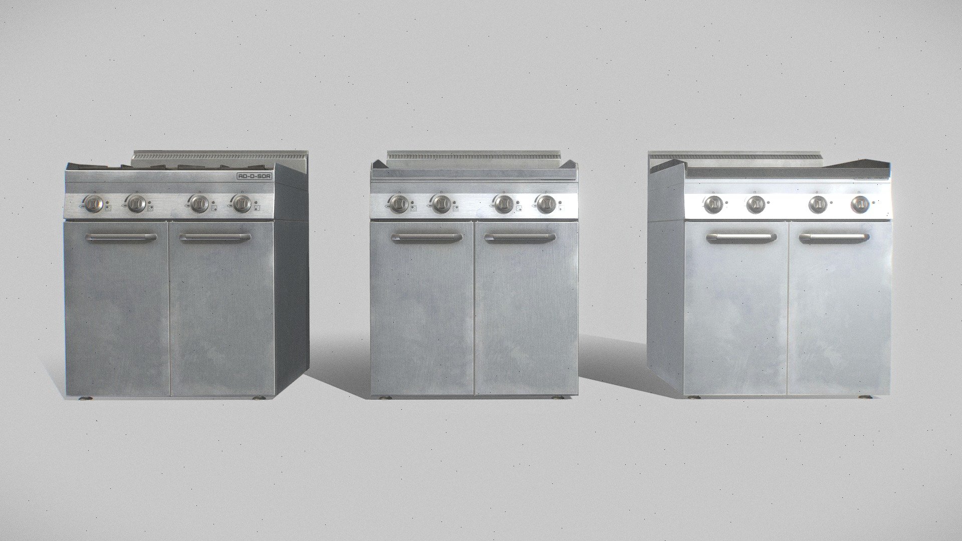 Restaurant Kitchen Stove Grill Pack - Buy Royalty Free 3D model by PixelPress [fd1eb96 ...