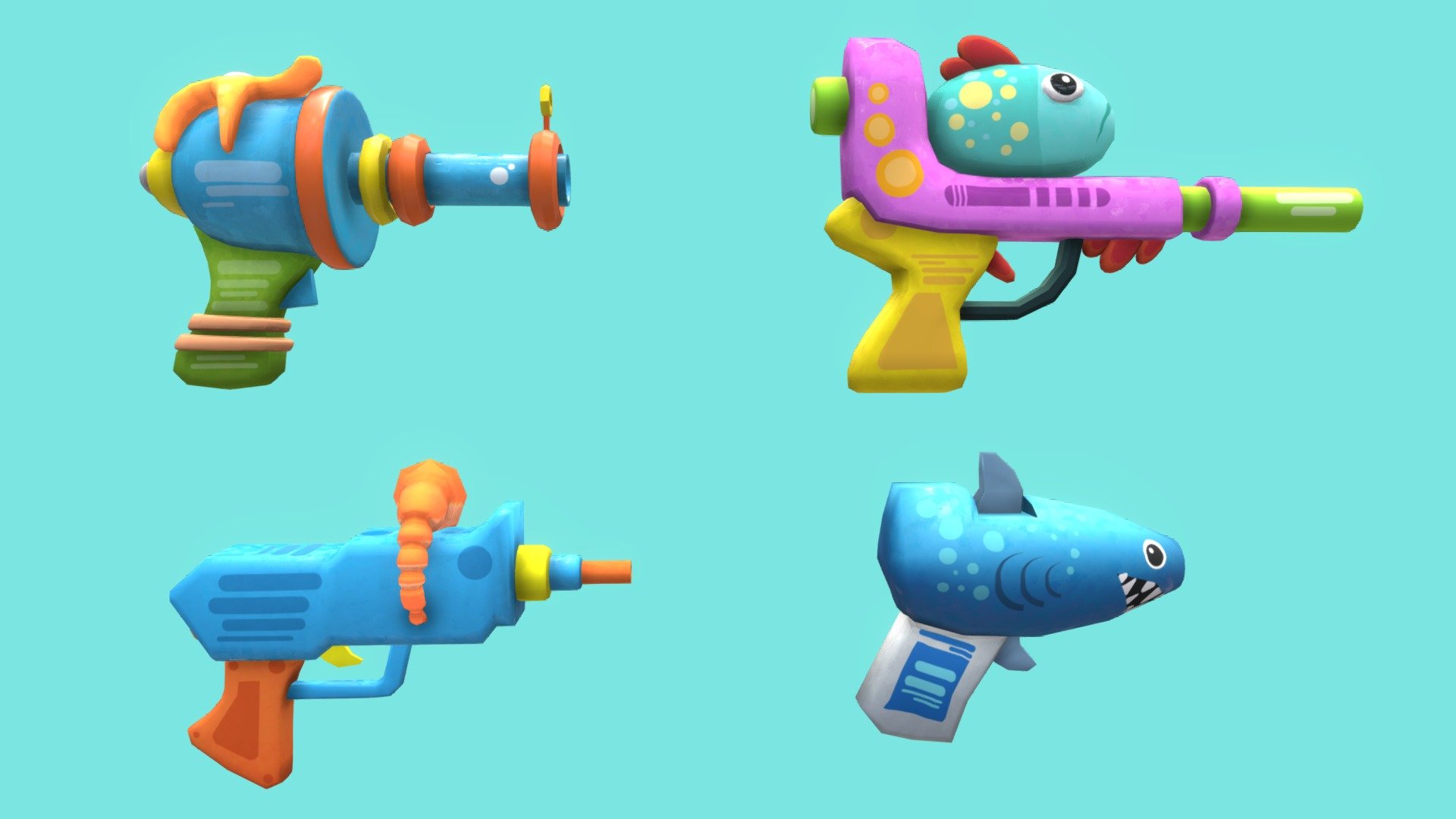 Stylized Gun Bundle - 3D model by Team2030 [fd25a59] - Sketchfab
