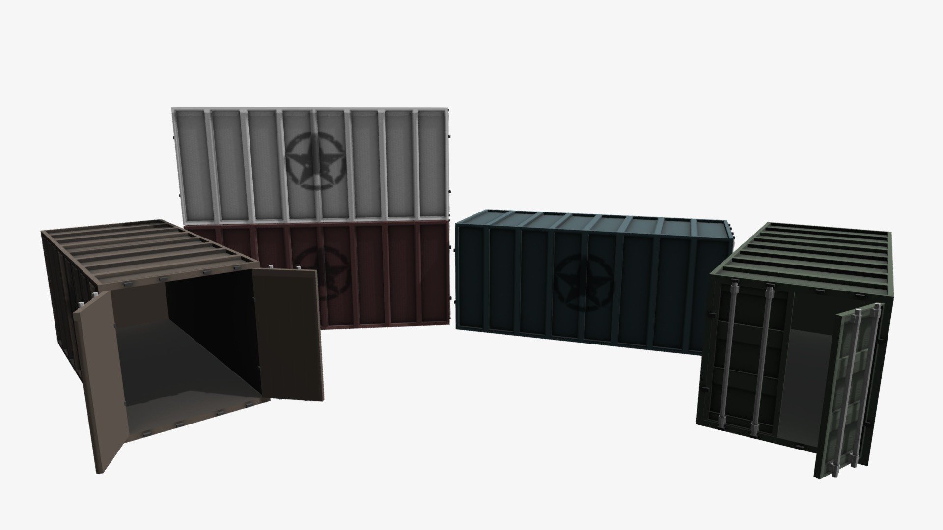 Low Poly Shipping Containers - 3D model by samanthacford [fd2e080 ...