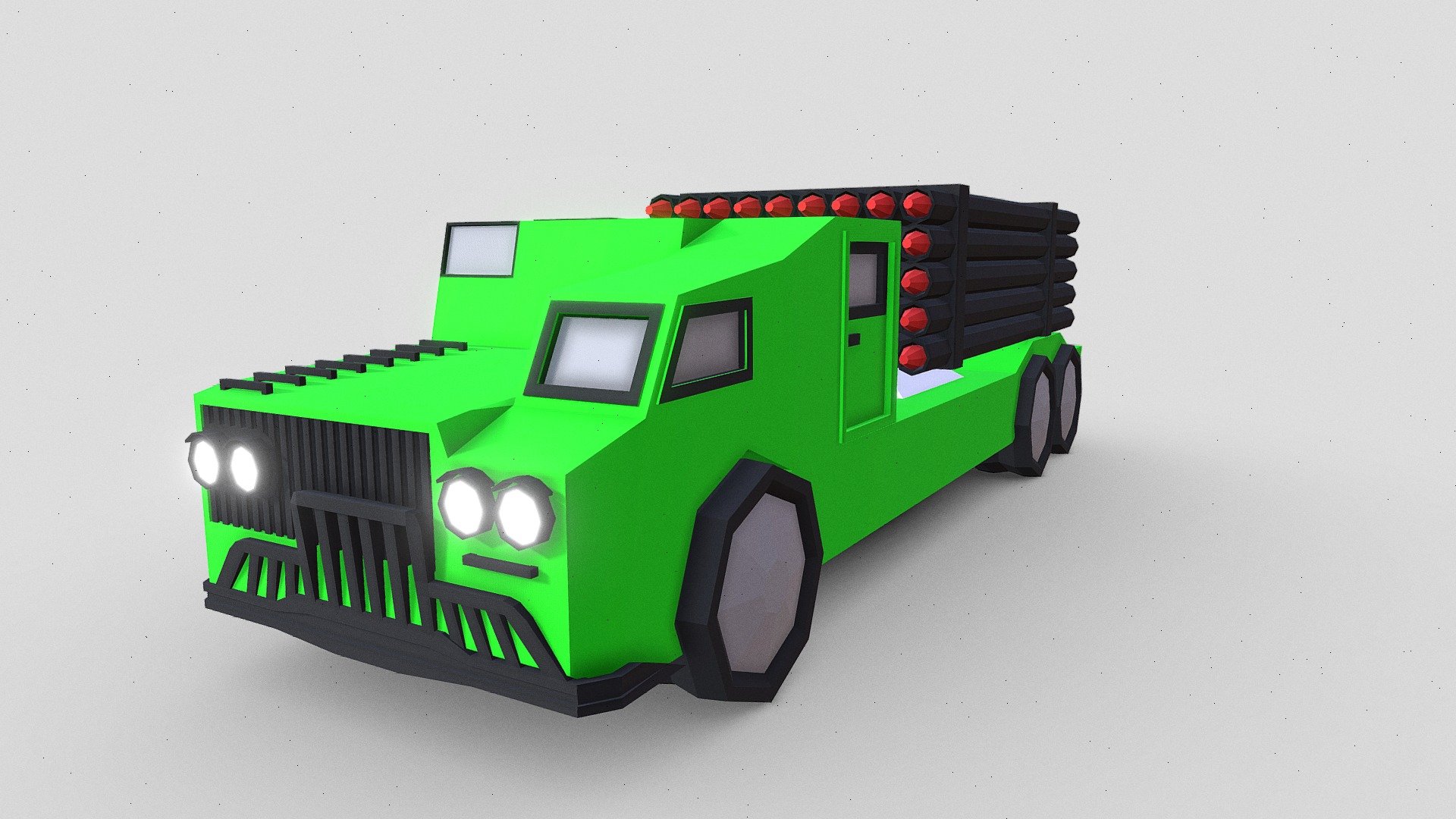 Low Poly Rocket Launcher Truck - 3D model by morkich1 [fd33cf4] - Sketchfab
