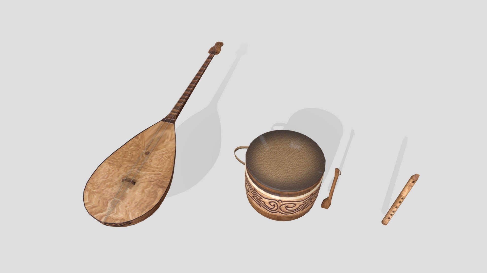 Kazakh national instruments - 3D model by 3D витрина (@ersa_kz ...