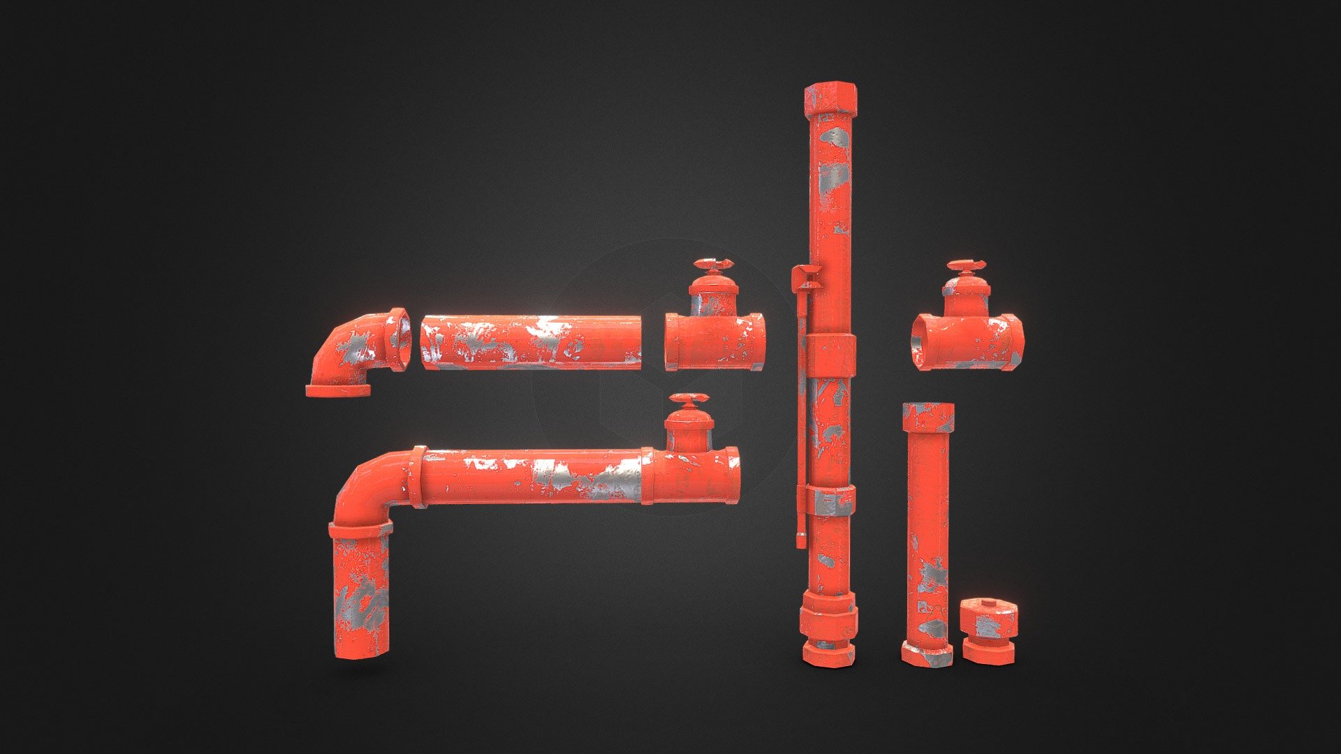 Pipes - Modular Low Poly - Buy Royalty Free 3D model by The Cuban ...
