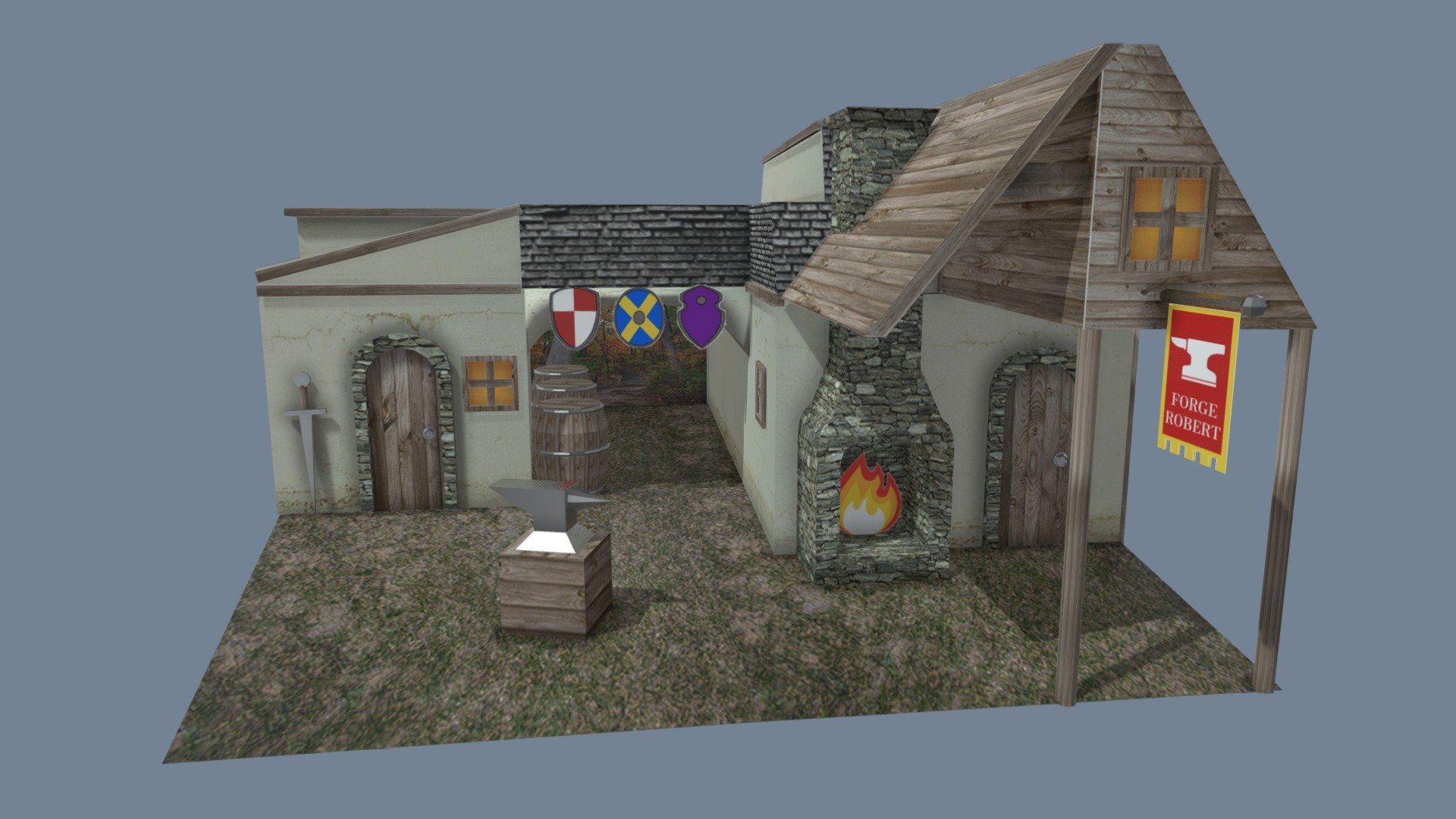 Forge médiévale - 3D model by Kevin Robert (@KevinRobert) [fd41ed4 ...