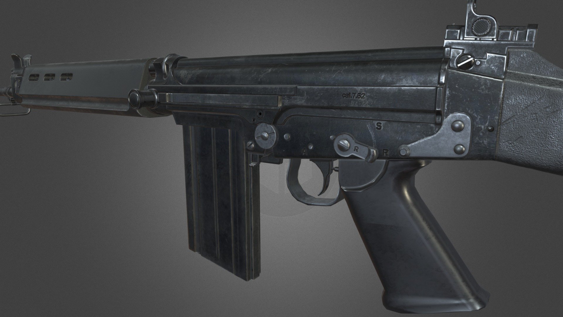 FN FAL AAA Game Ready PBR Low-poly 3D model - Buy Royalty Free 3D model ...
