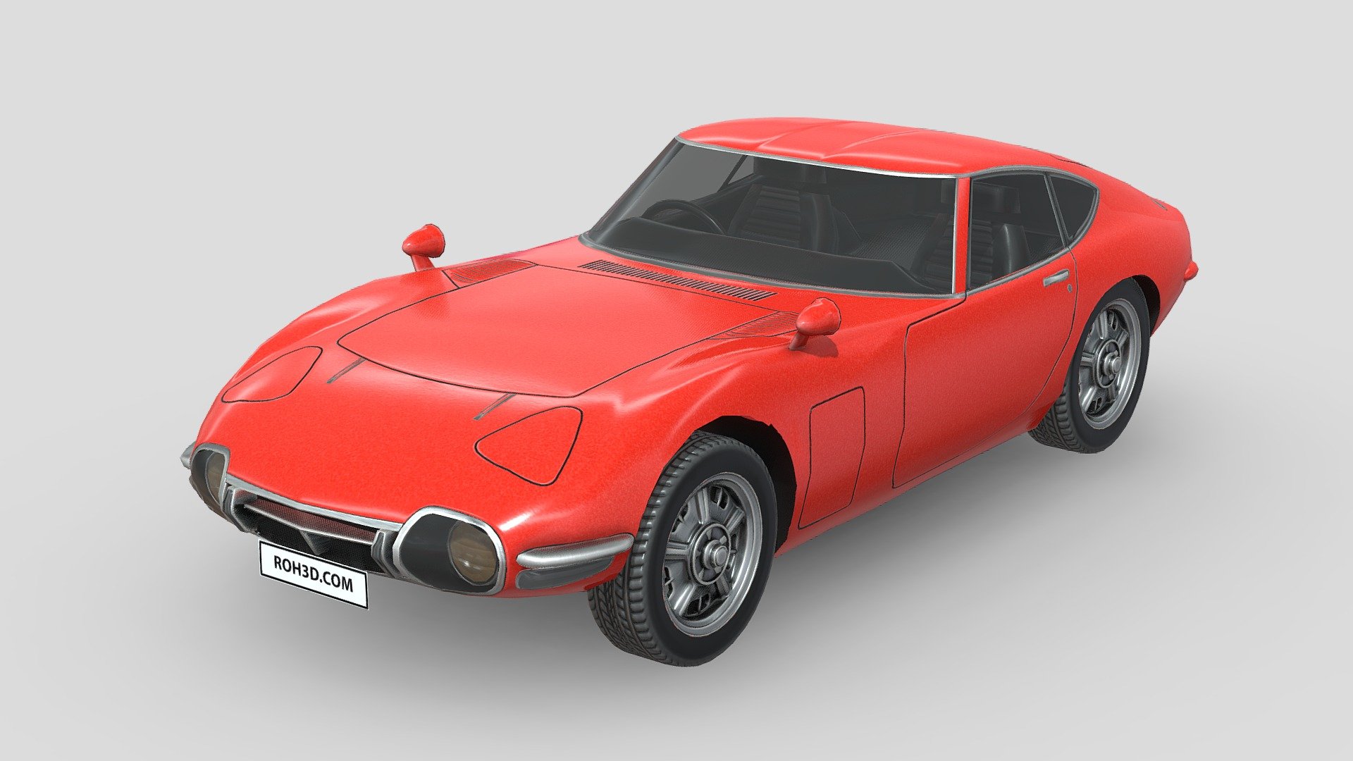 Low Poly Car - Toyota 2000GT 1969 - Buy Royalty Free 3D model by ROH3D [fd4c1de] - Sketchfab Store