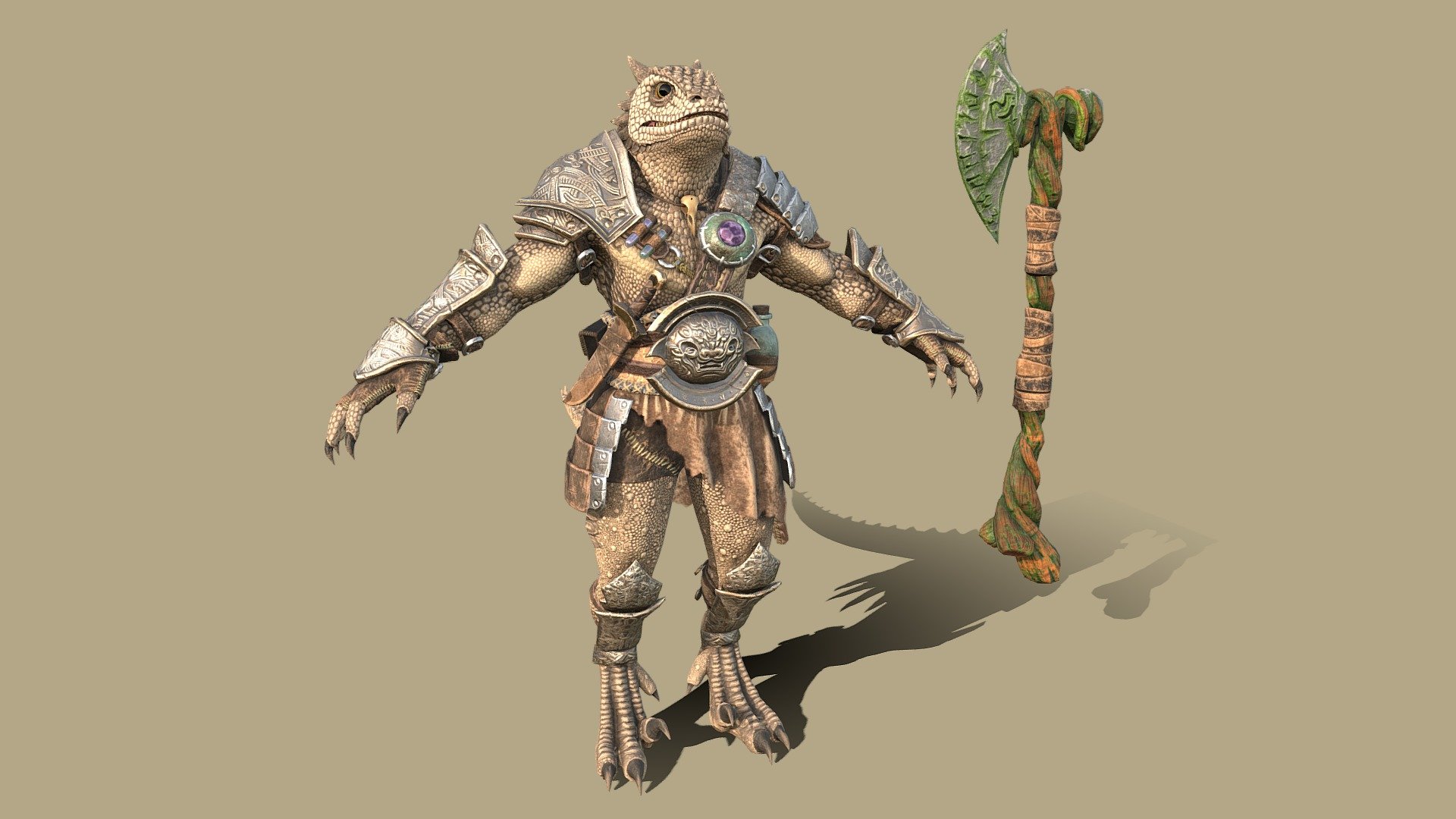 Lizard warrior - 3D model by count_zero [fd525d0] - Sketchfab