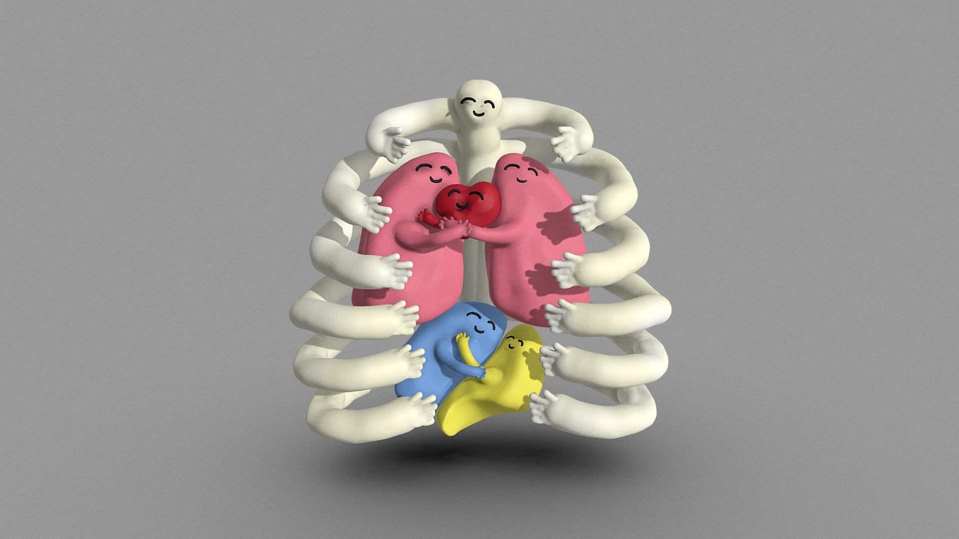 Hugs keep us alive - 3D model by alban [fd53024] - Sketchfab