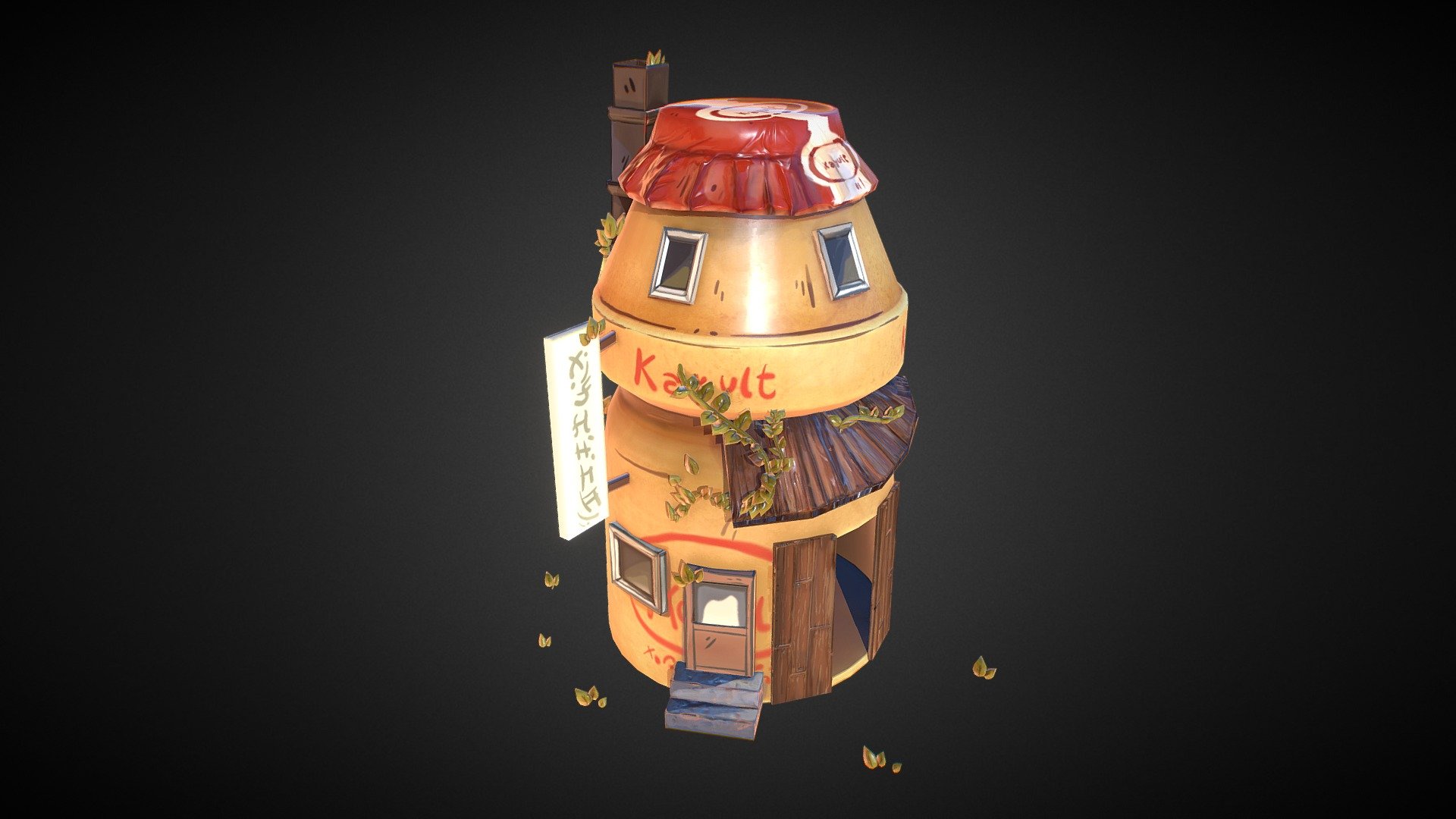 Stylized Bottle House Yakult Handpainted - 3D model by cozy.worlds ...