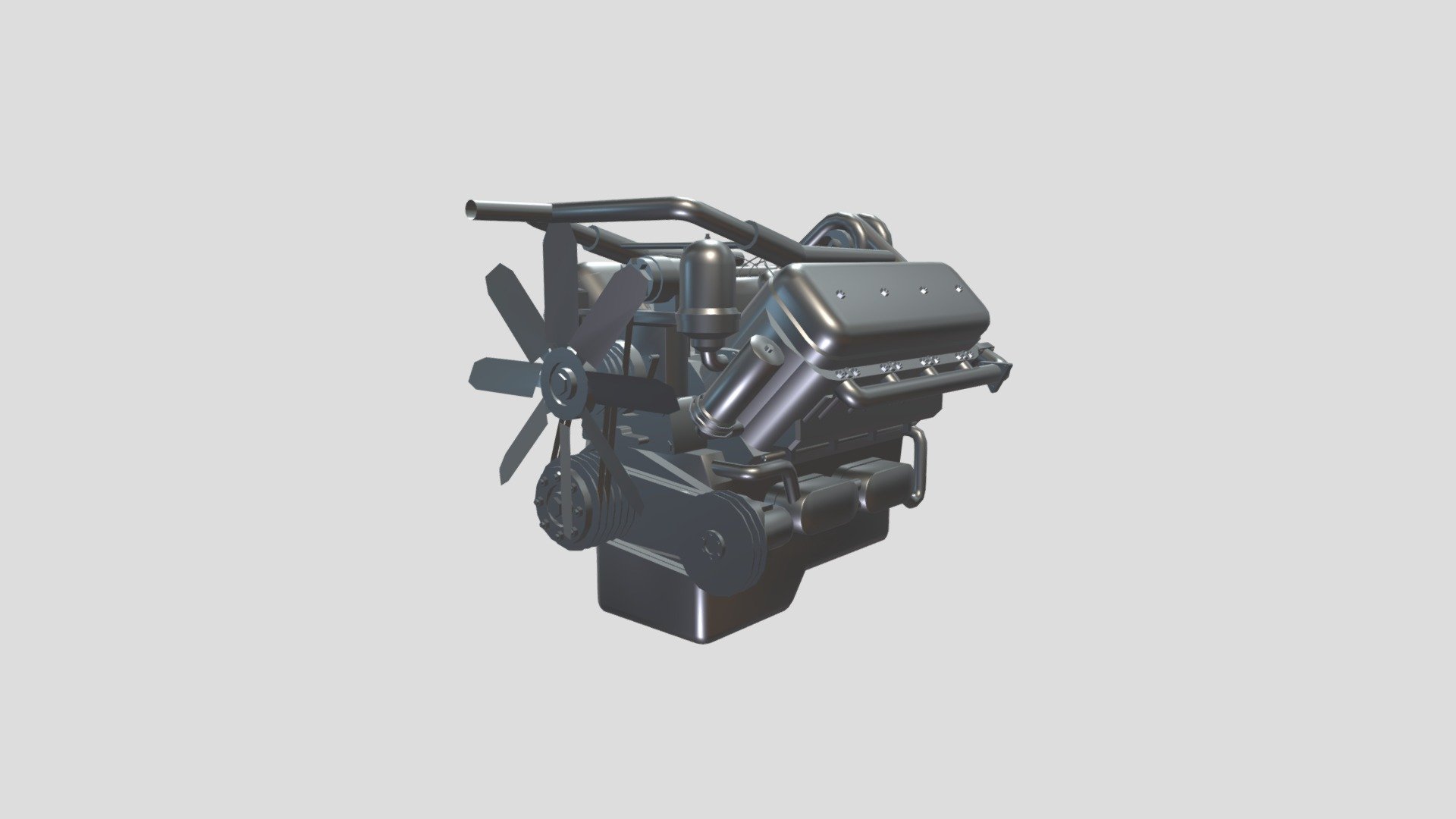 YaMZ-238 Soviet Diesel Engine (Low Poly) - Download Free 3D model by ...