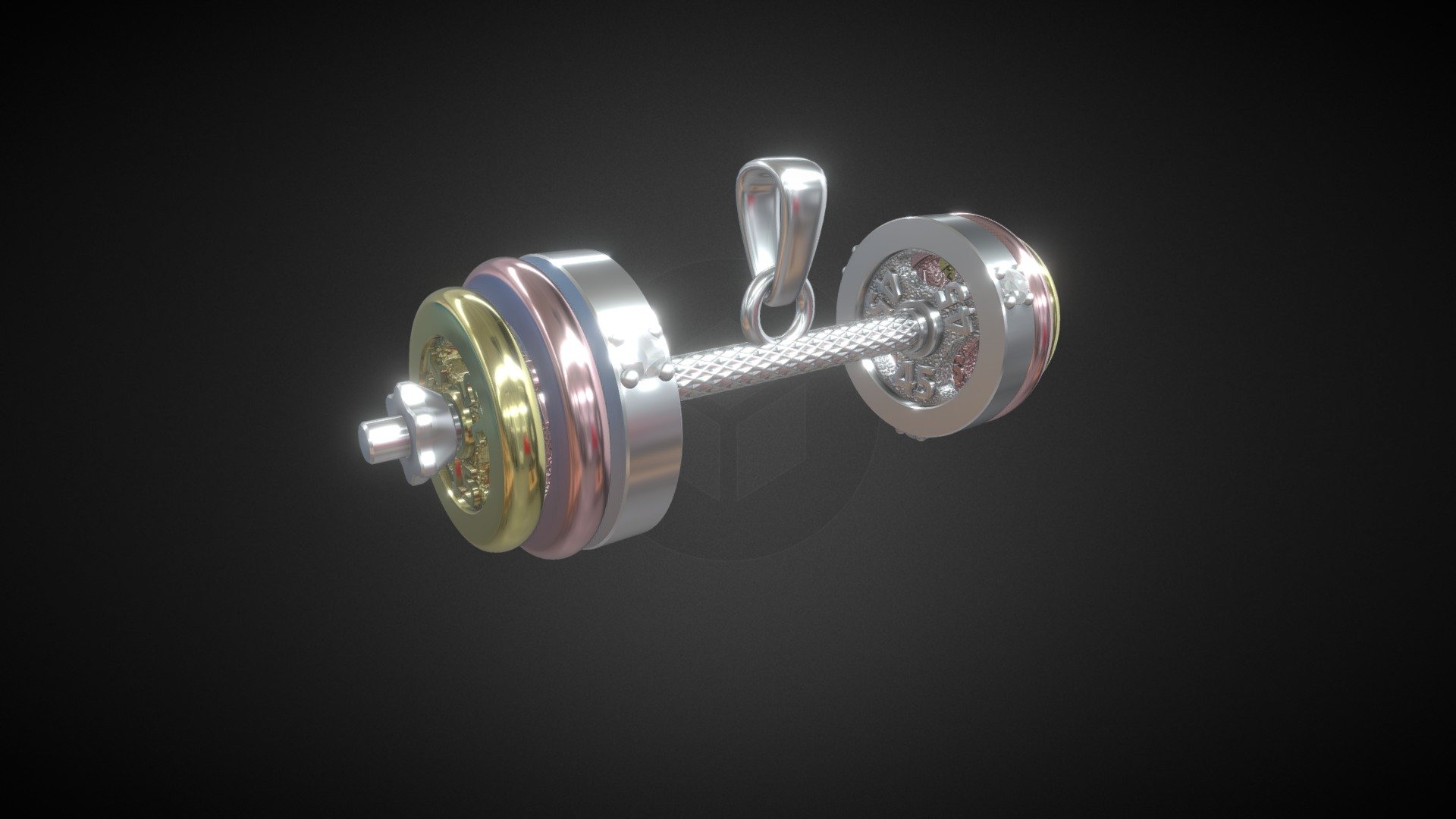 Barbell pendant - 3D model by ilyak (@ilyaka) [fd63873] - Sketchfab