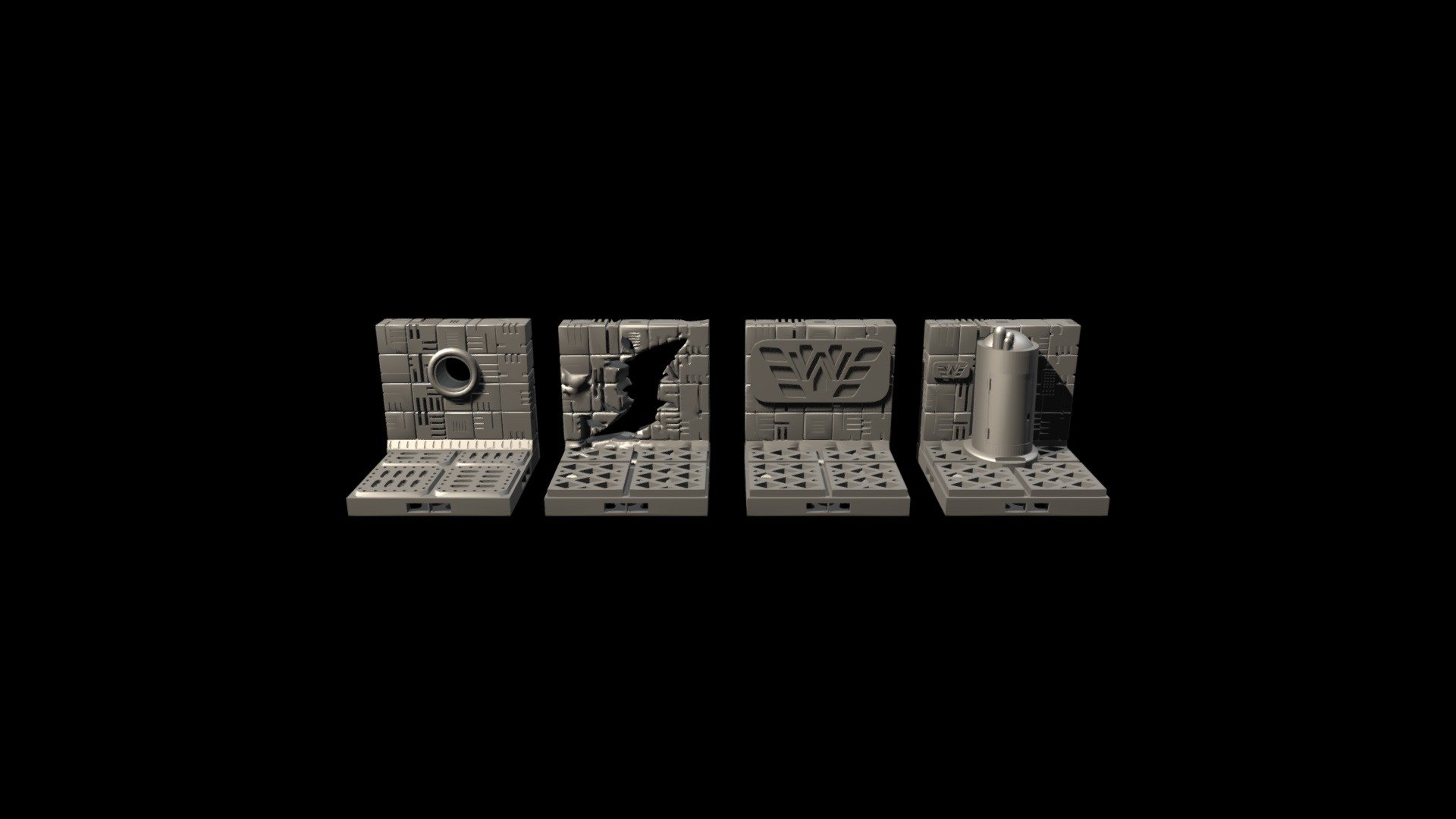 4 Wall Display - 3D model by zergchops [fd64aeb] - Sketchfab