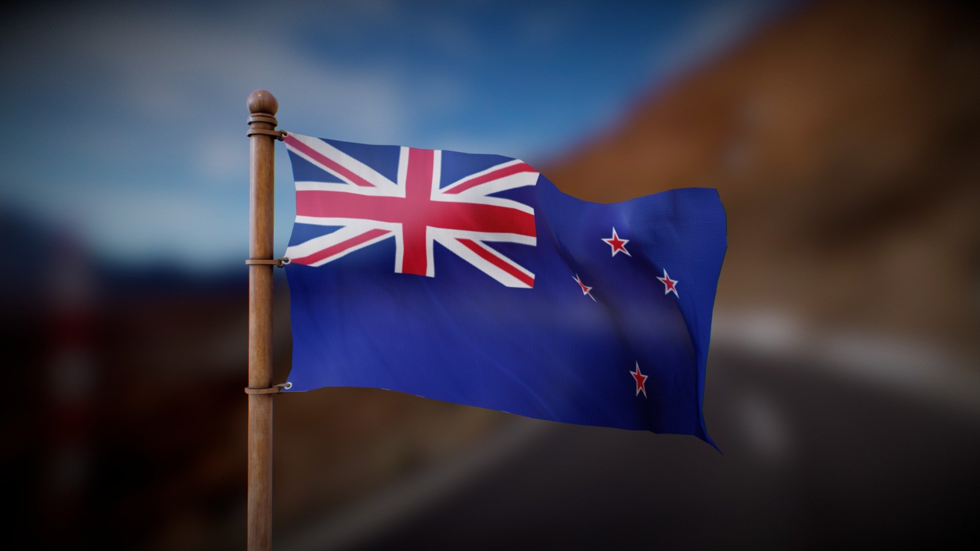Flag of New Zealand - Wind animated loop - Buy Royalty Free 3D model by ...