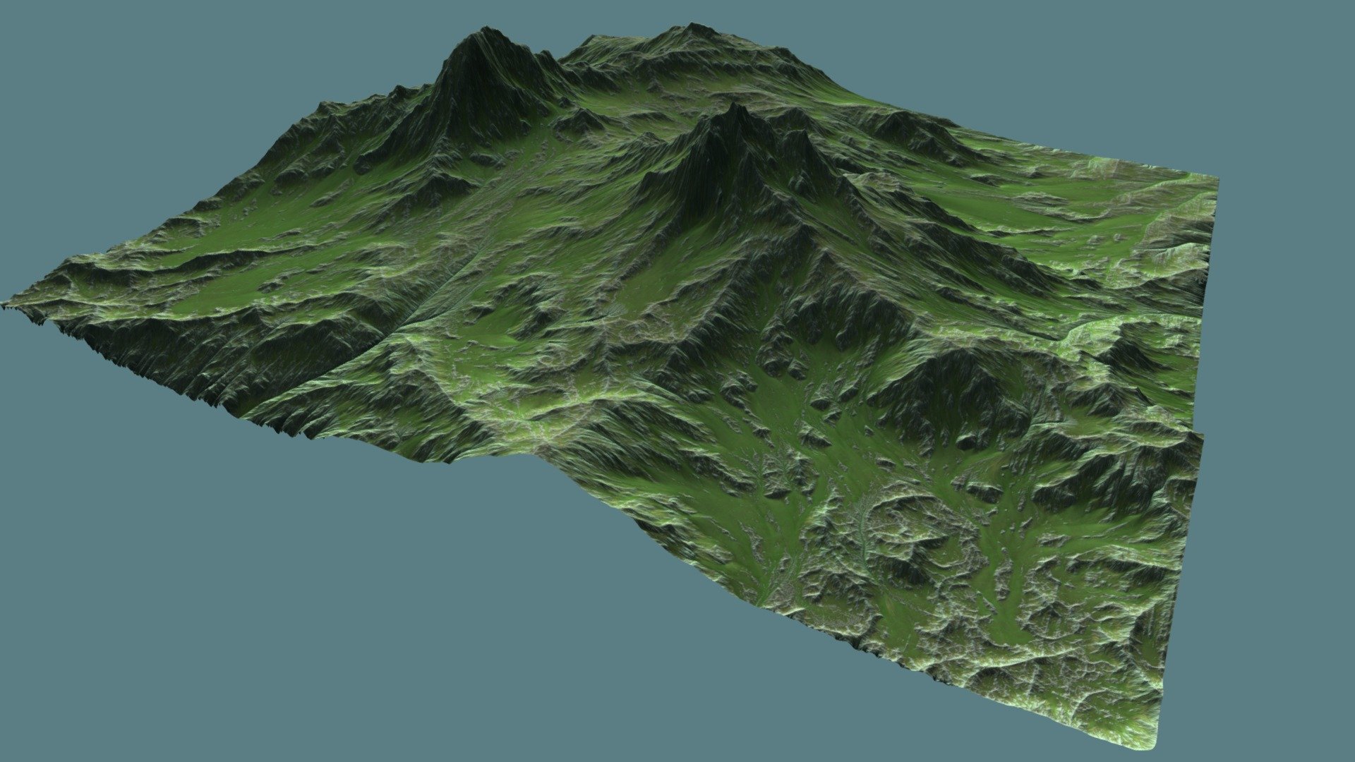 Rocky Mountains Grass Landscape - Buy Royalty Free 3D model by ...