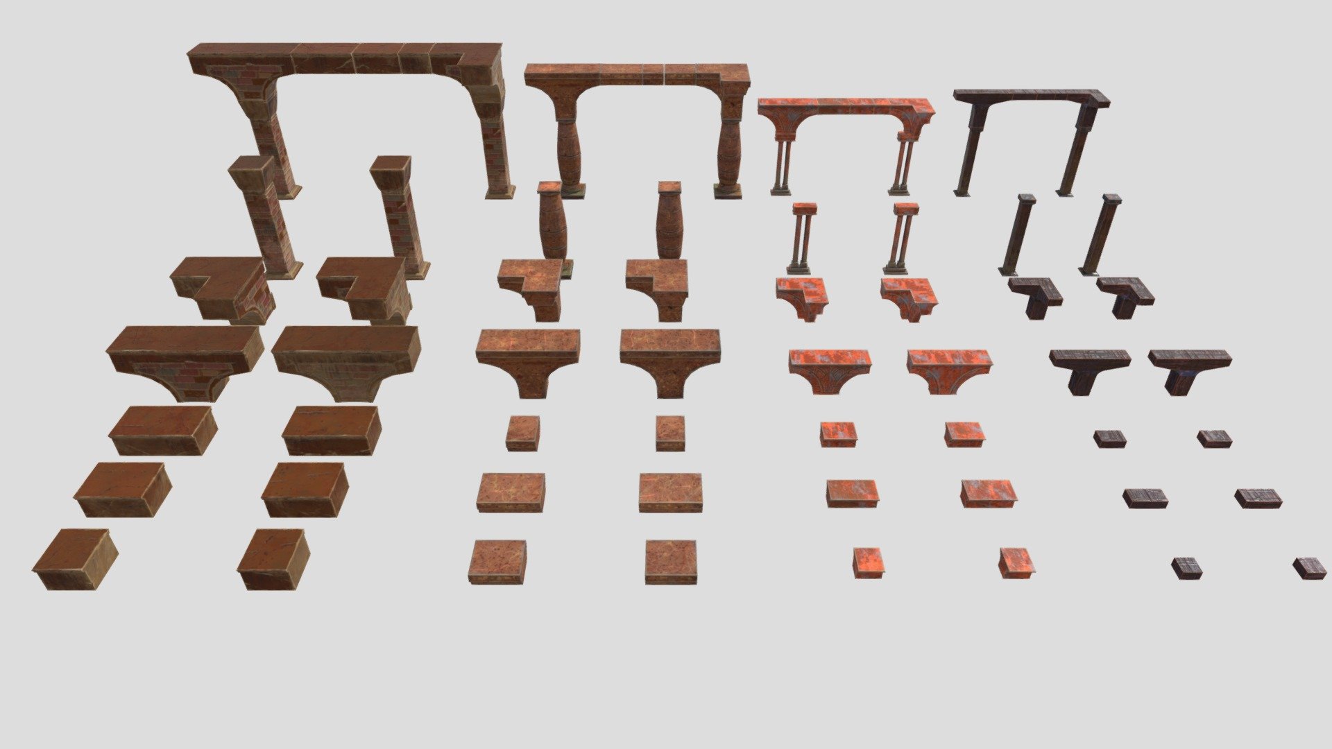 Stylized Low Poly Pillar Kit 01 - Buy Royalty Free 3D model by ...