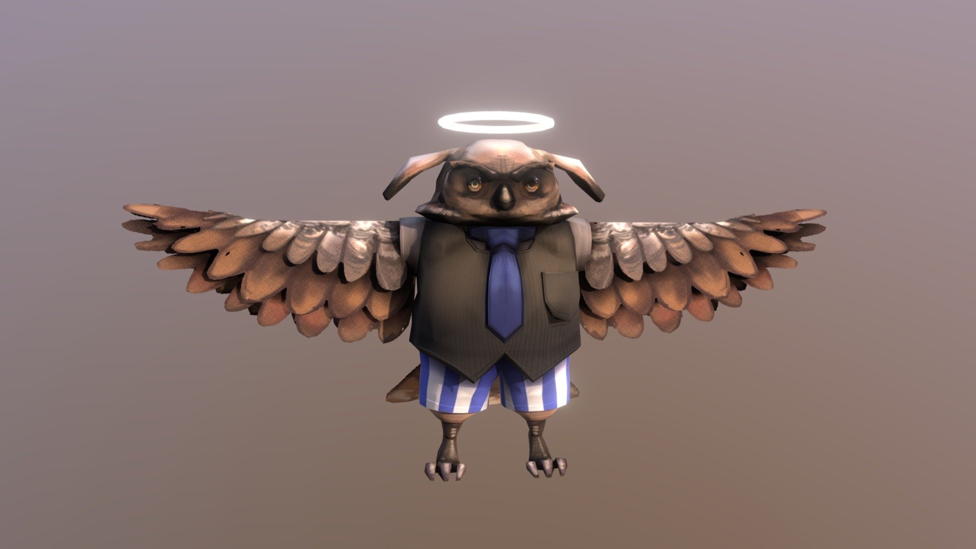 Grumpy Owl Angel - 3D model by Yno Dela Cruz (@MrFruitSalt) [fd713a9 ...