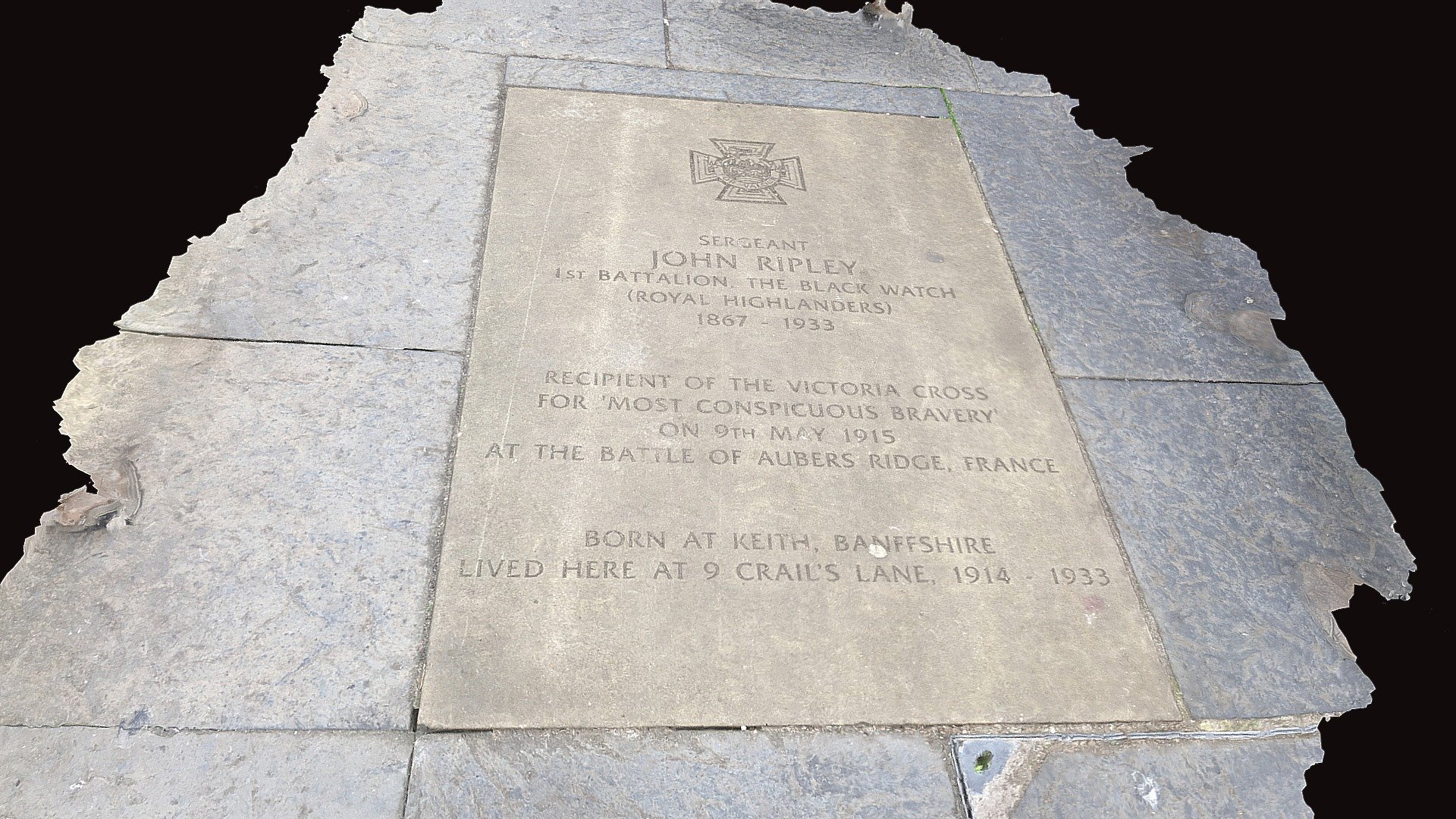 John Ripley VC memorial paving stone - 3D model by dah [fd771ab ...