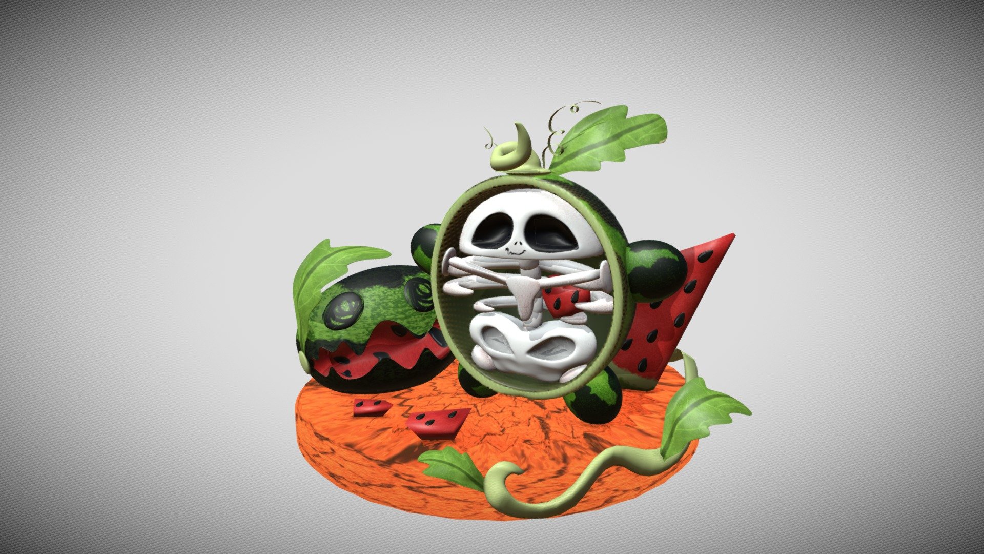 Spooky watermelon - Download Free 3D model by Cutestormy (@perlamgr18 ...