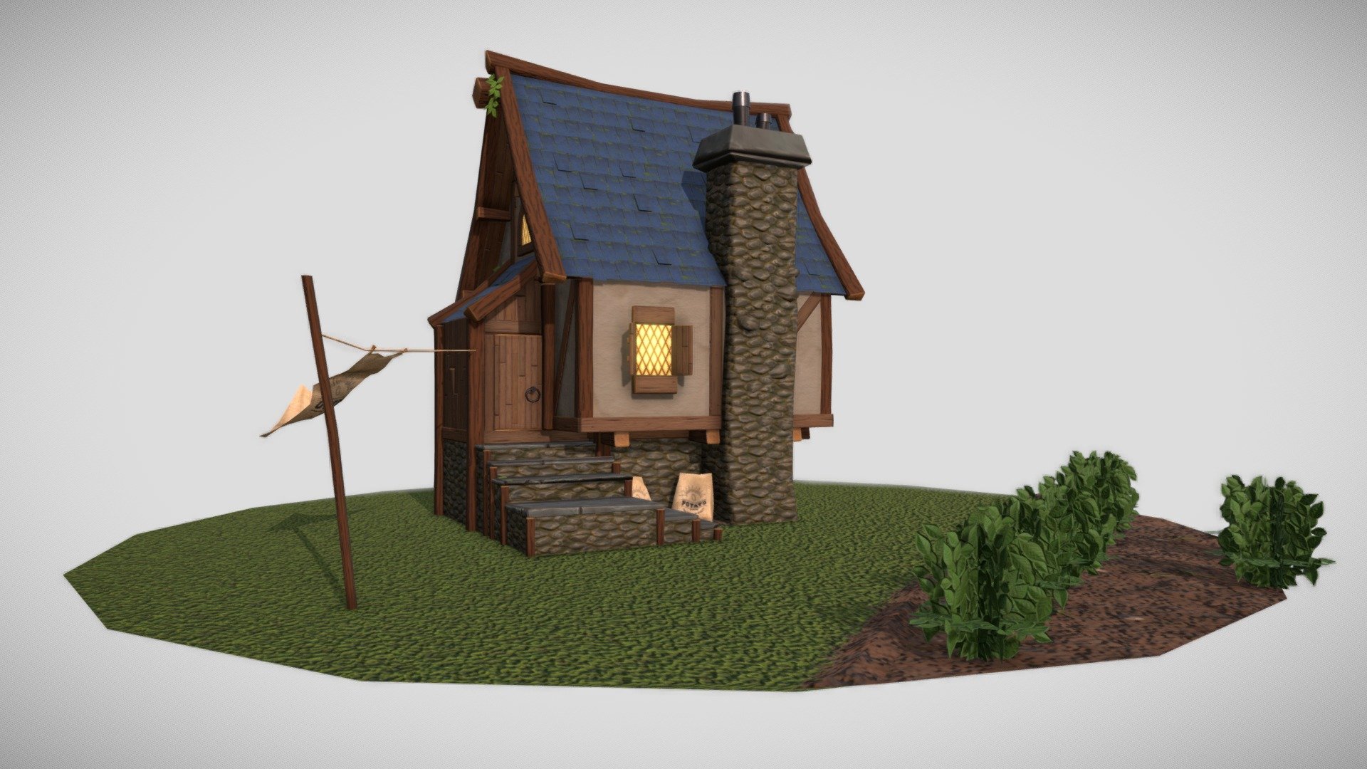 Potato Farmhouse - 3D model by felixlc [fd79483] - Sketchfab