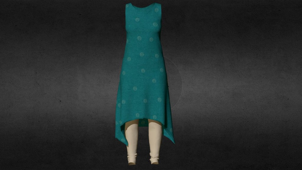 Ethnicity-Blue-Printed-Kurta - 3D model by 3dzest [fd7c392] - Sketchfab