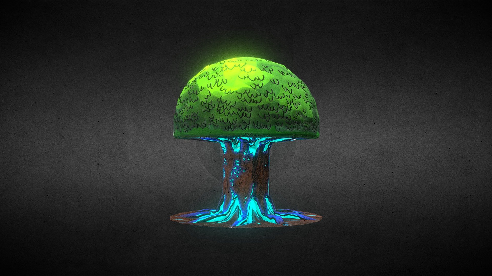 Circlular Green Tree - 3D model by landsofazolite [fd7e03c] - Sketchfab