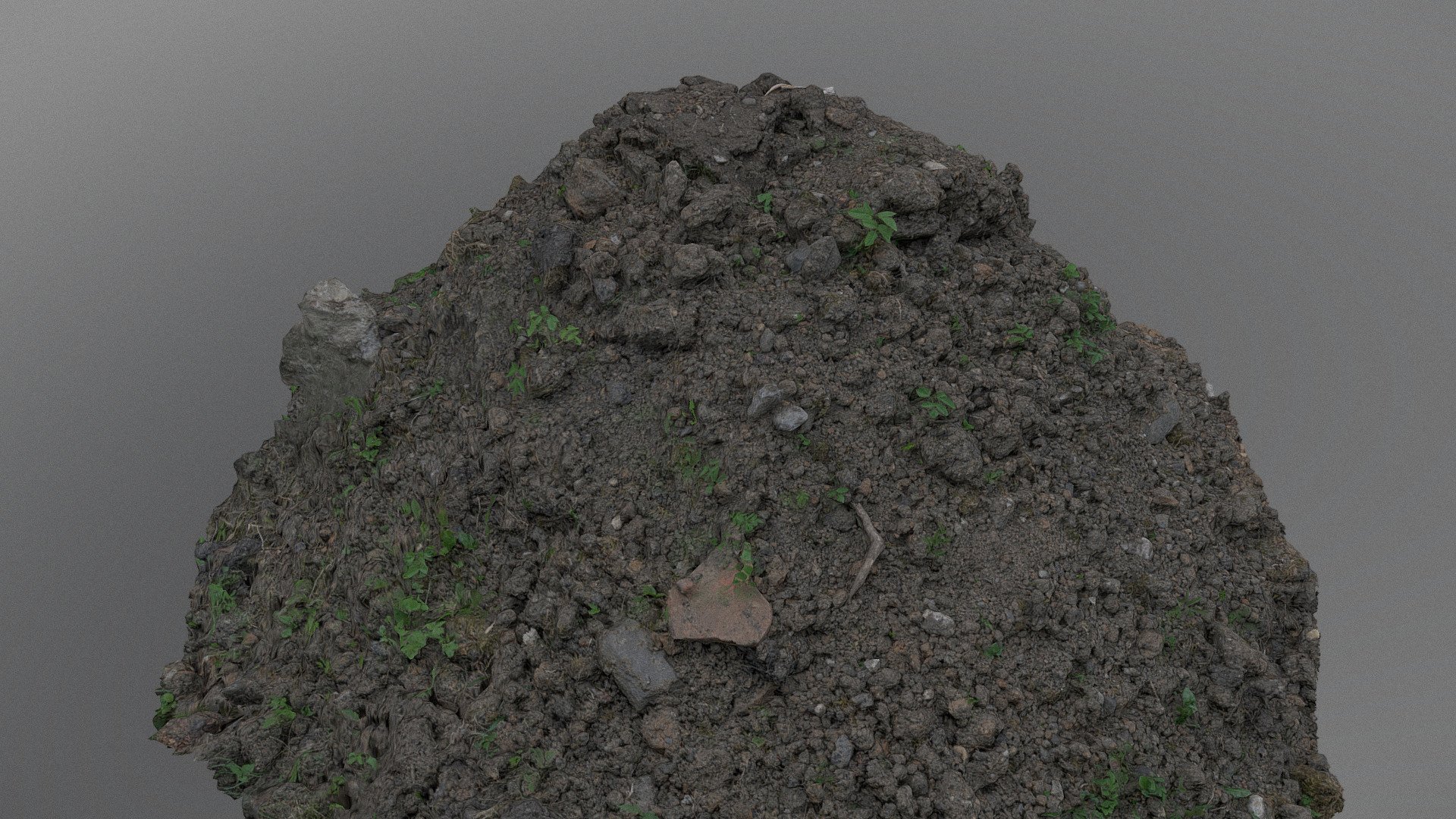 Dark brown soil pile in slope - Buy Royalty Free 3D model by ...