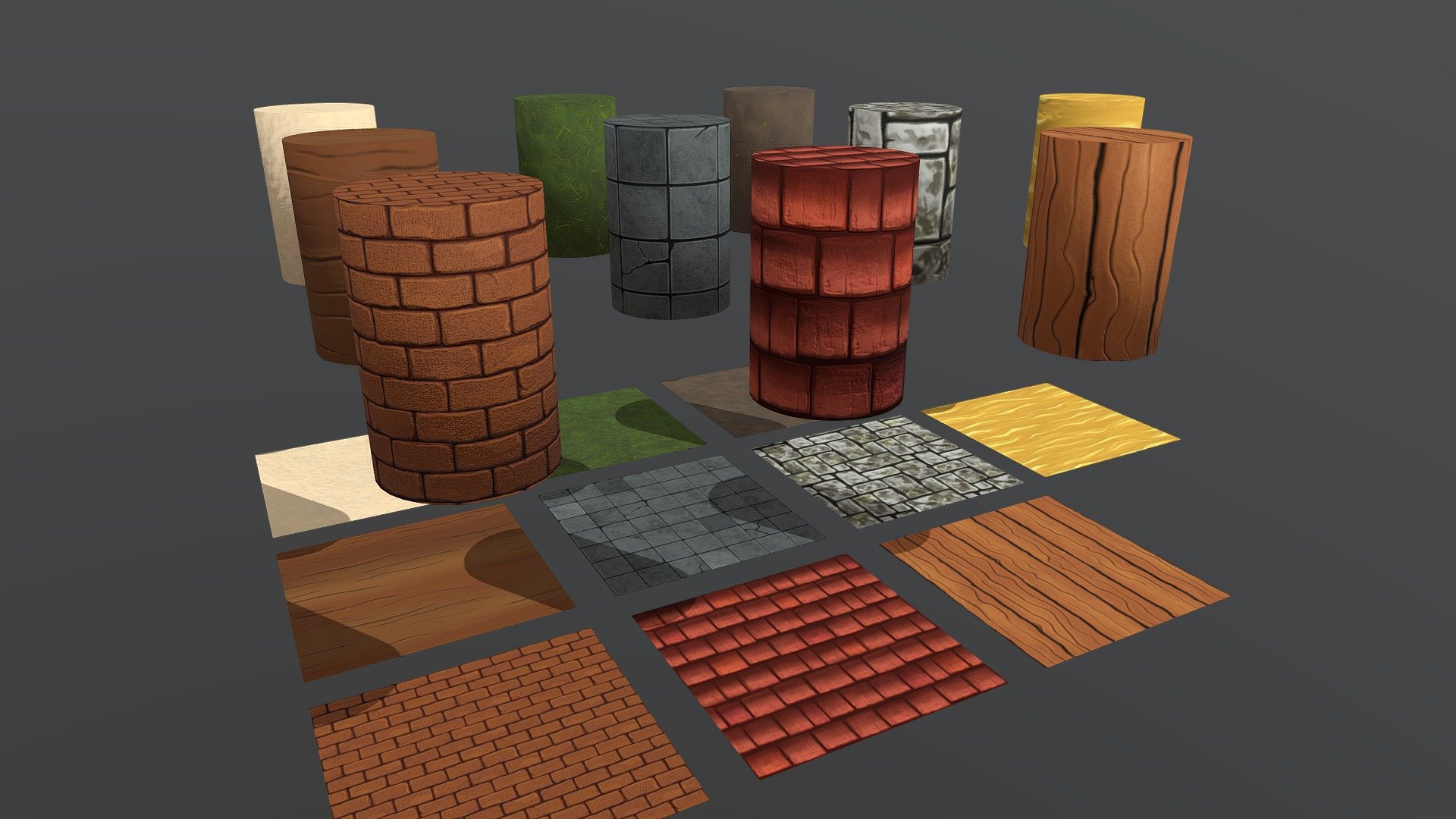 Stylized Handpainted Textures - PBR Material set - Buy Royalty Free 3D ...