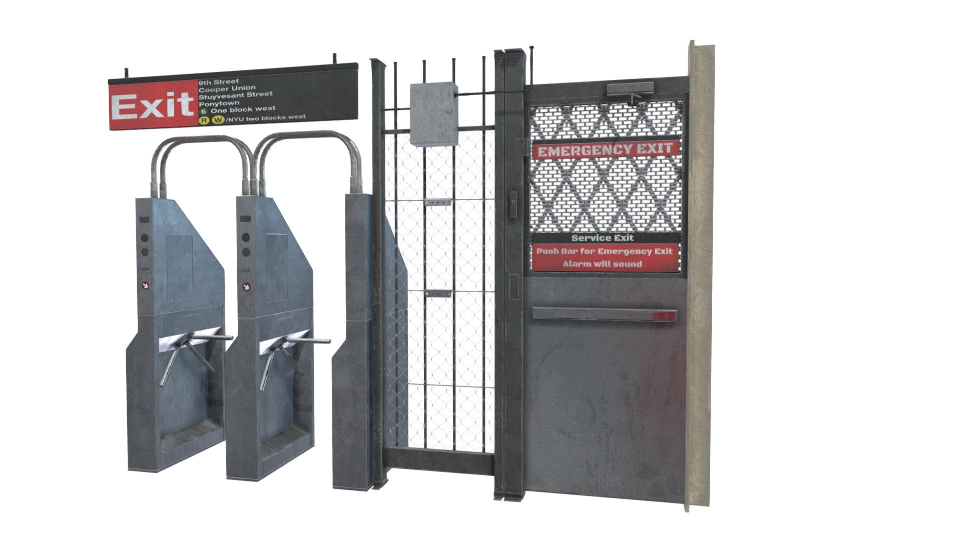 Subway Emergency Gates - Buy Royalty Free 3D model by Adrian Kulawik ...