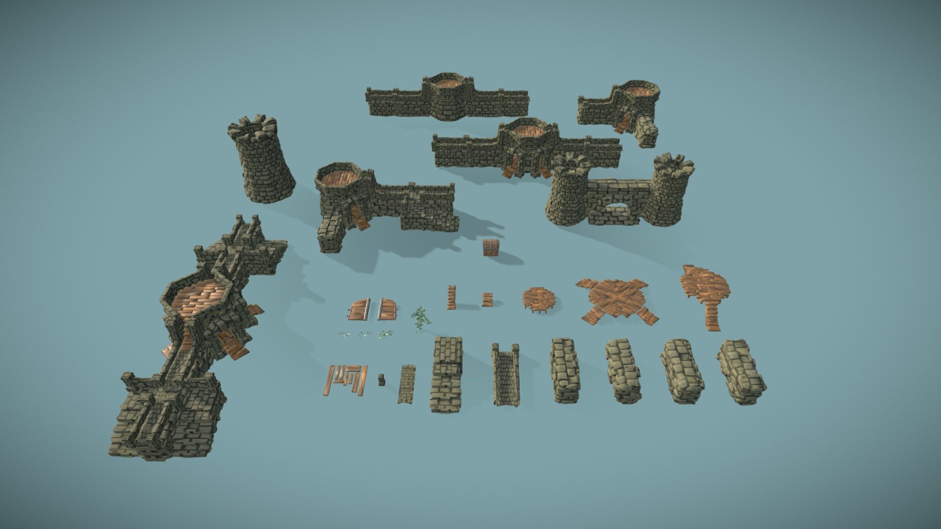 Stylized Castle Modular Set - Buy Royalty Free 3D model by Ammonite ...